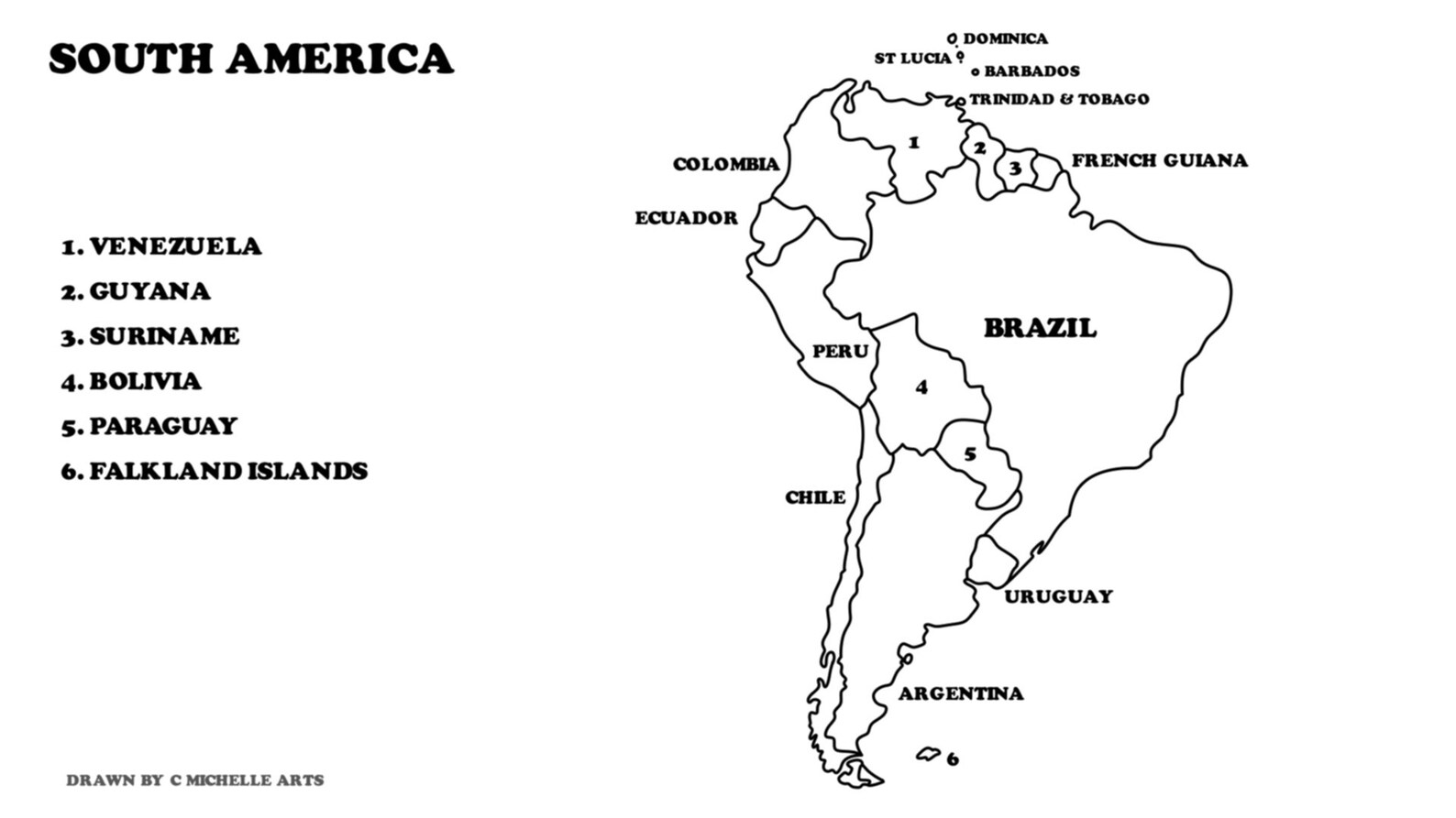 South America Order Map Digital Download Etsy