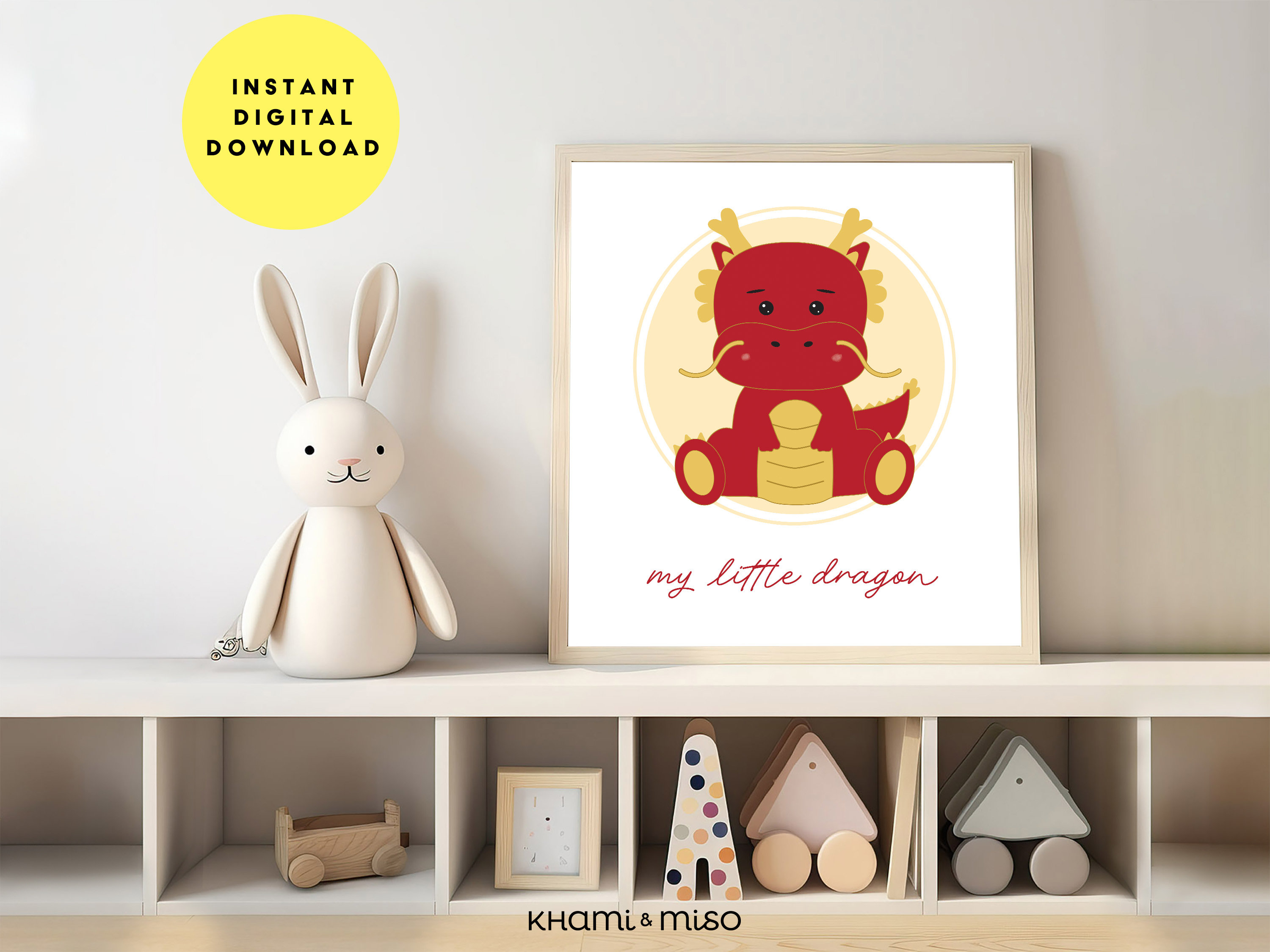My Little Dragon Printable, Year of the Dragon, Cute Asian Dragon Wall ...