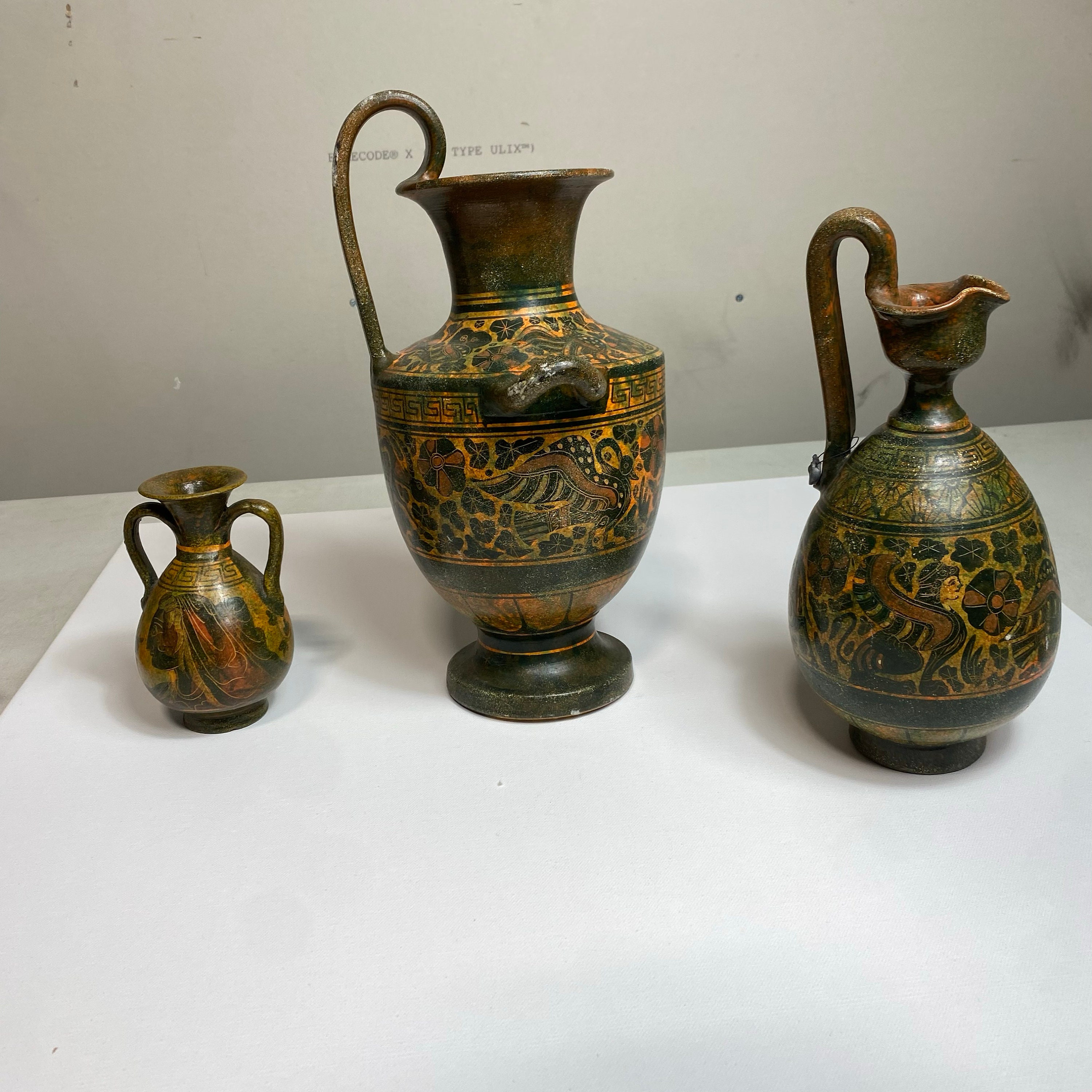 Ancient Greece Pottery 3 Piece Terracotta Set 650BC- 430 BC Replicas ...