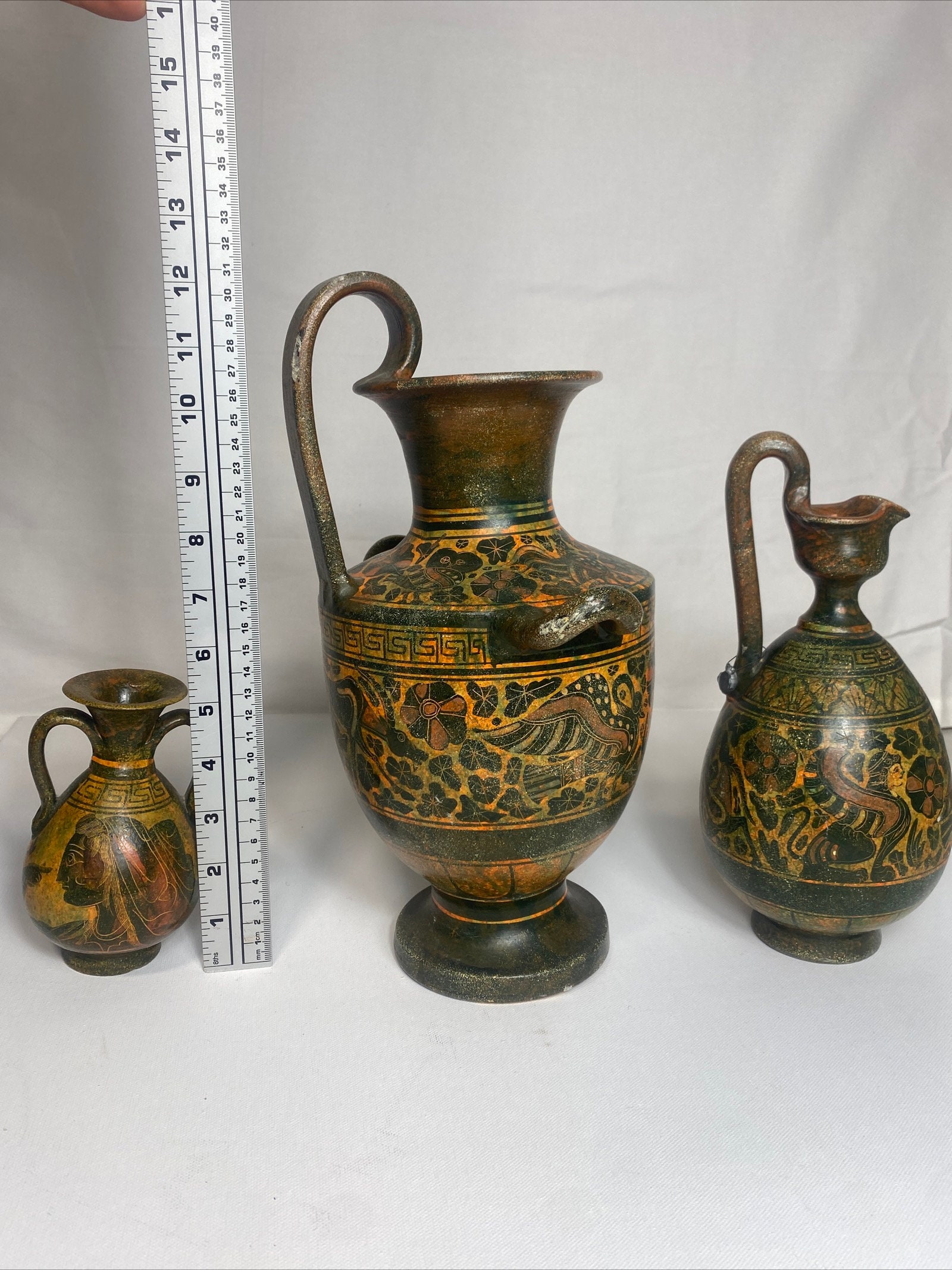 Ancient Greece Pottery 3 Piece Terracotta Set 650BC- 430 BC Replicas ...