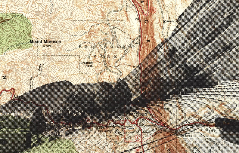 Red Rocks Amphitheater Topographic Art Print Denver Colorado Wall Art ...