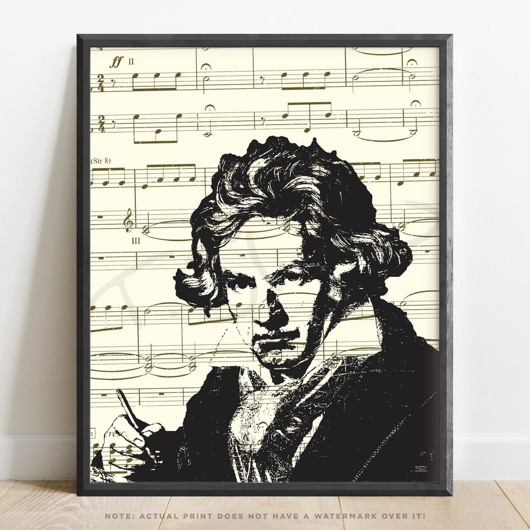 Beethoven Art Print | Symphony No. 5 Sheet Music | Classical Composer ...