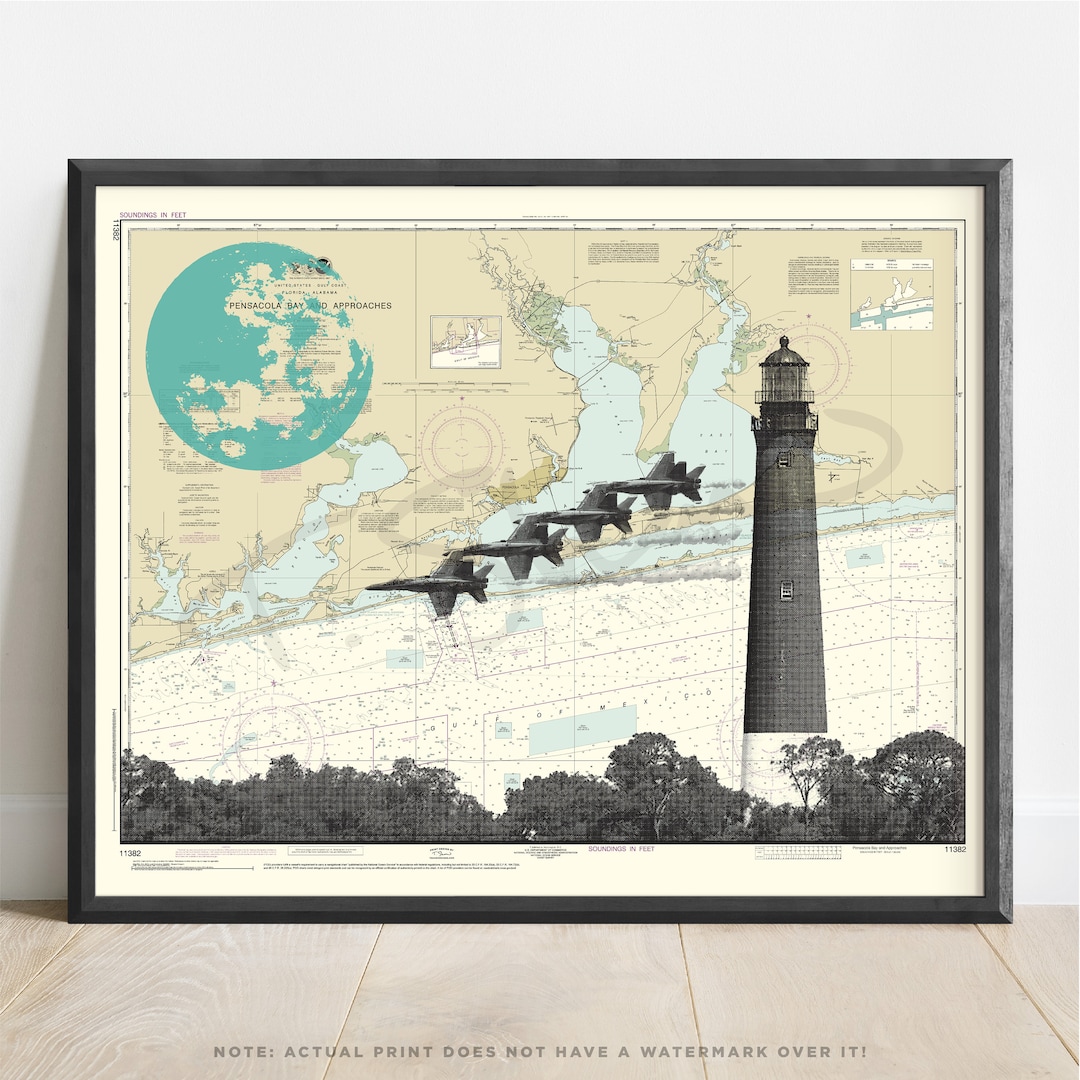 Blue Angels Pensacola Lighthouse Art Print Blue Angels Poster Pensacola ...