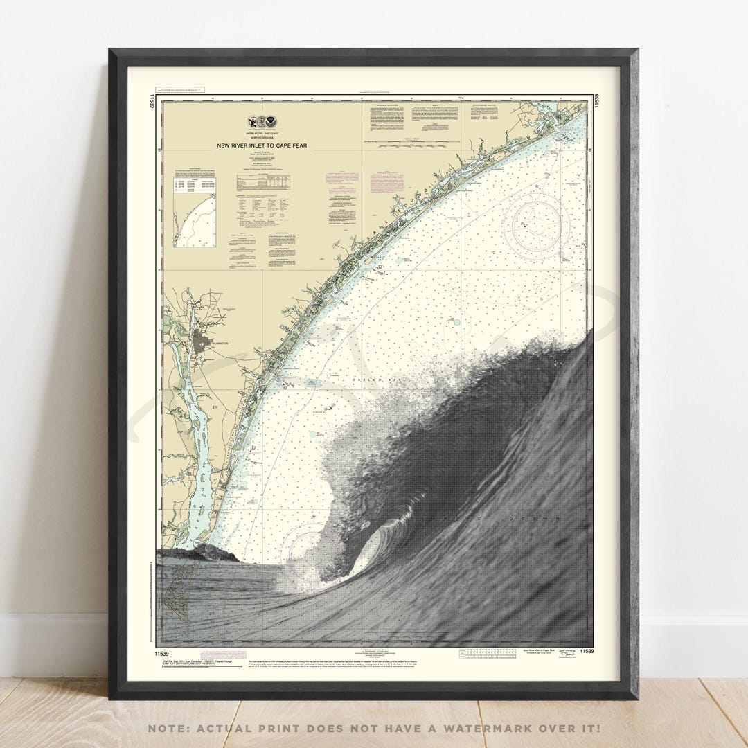 North Carolina | Cape Fear Barrel Nautical Art Print | Wrightsville ...