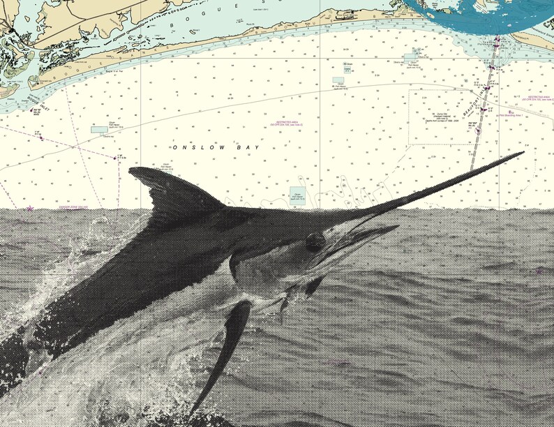 Morehead City Blue Marlin Art Print Big Rock Fishing Tournament Poster ...