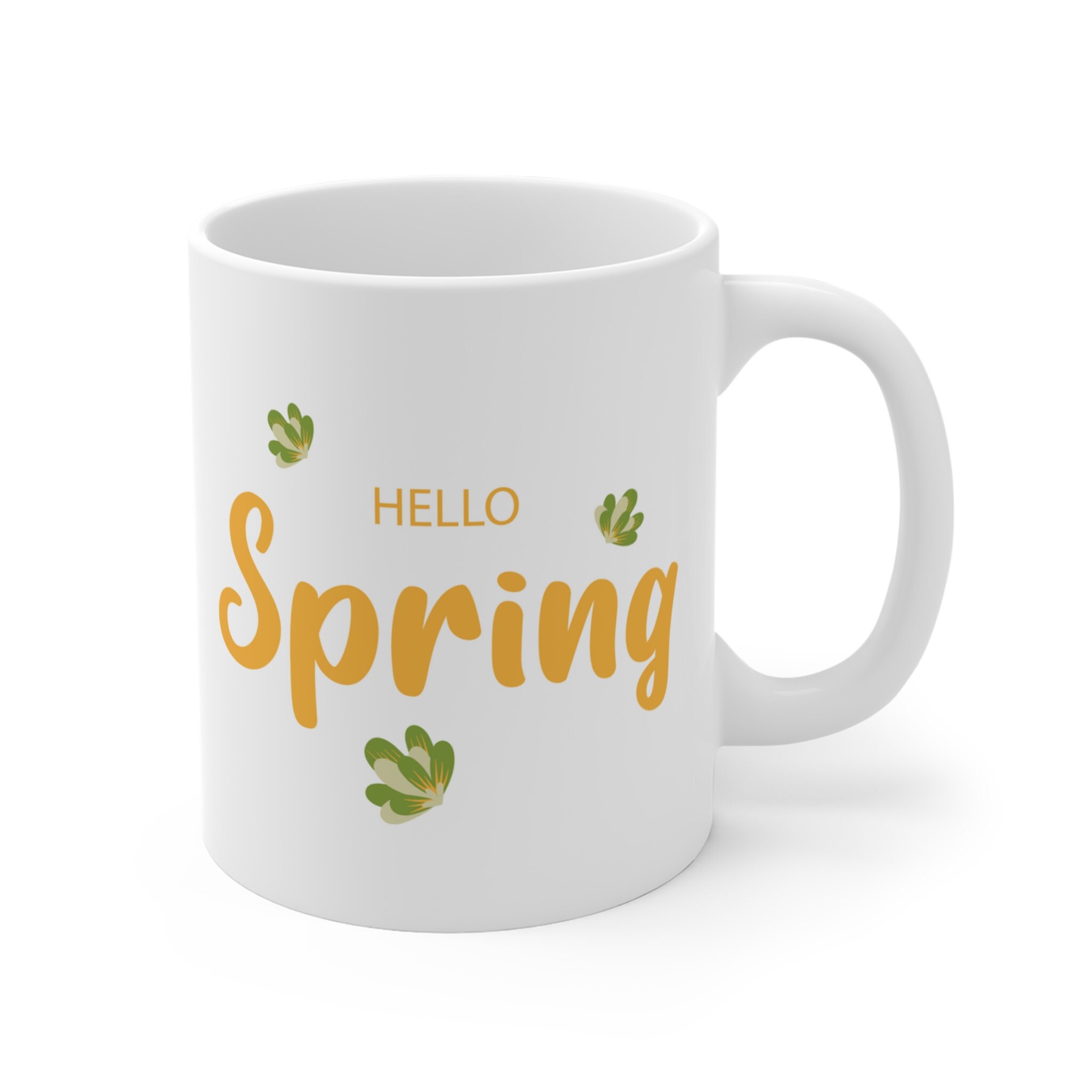 Hello Spring Mug, Sunflowers Mug, Cute Green Car Mug, Spring Lovers Mug ...