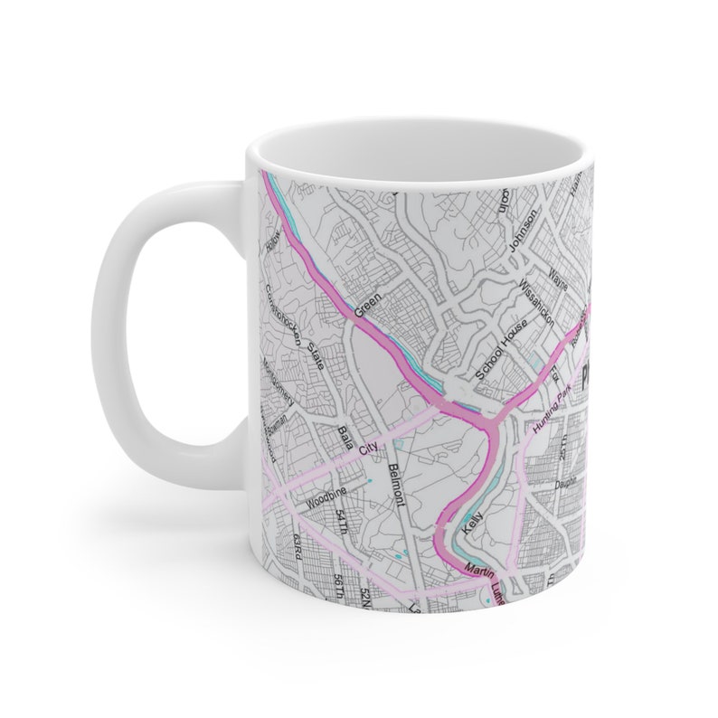 Philadelphia Map Coffee Mug, Maps, Philly Lover, Travel Gift, Gift for ...