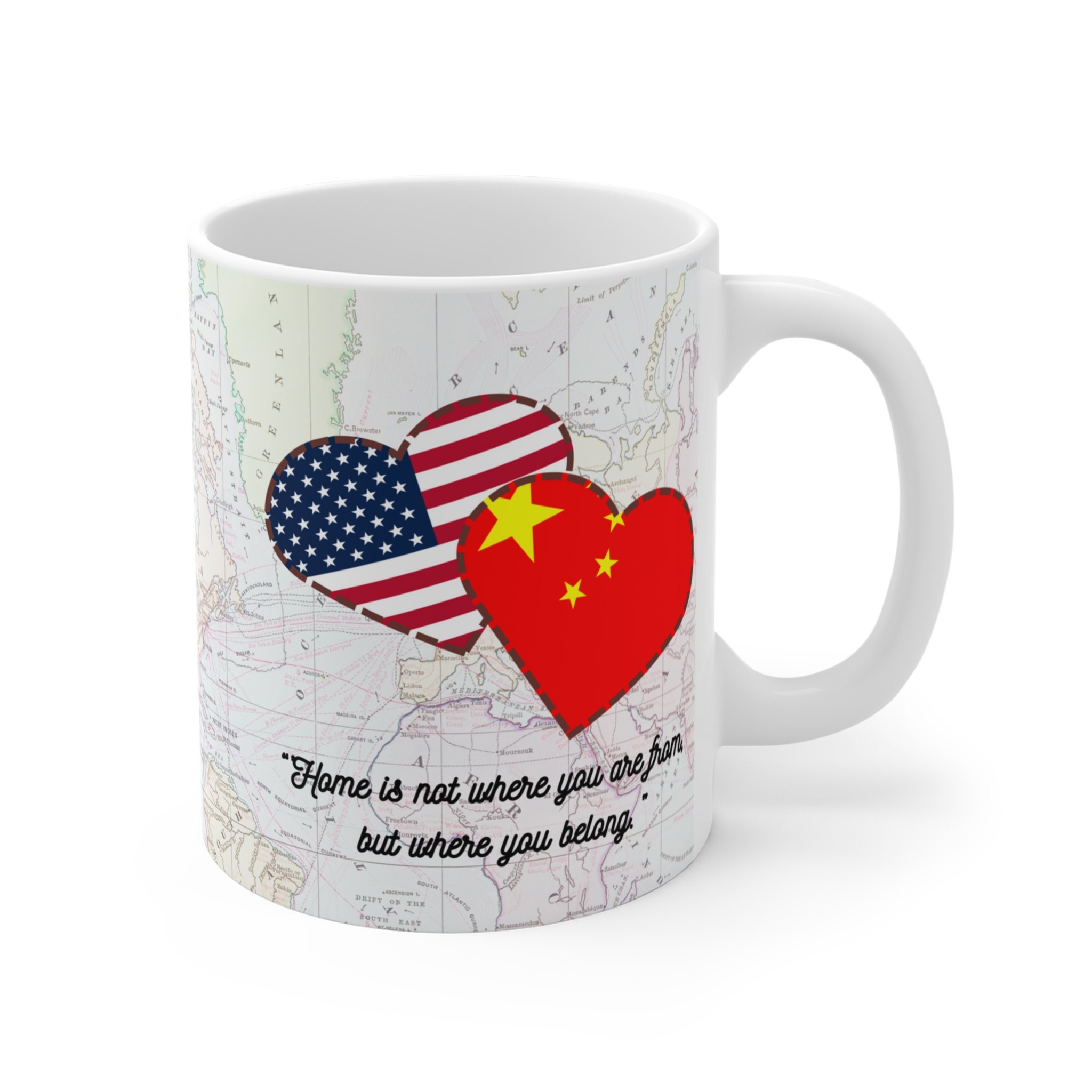 Chinese Pride, Chinese-american Coffee Mug, Travel Coffee Mug, Cultural ...