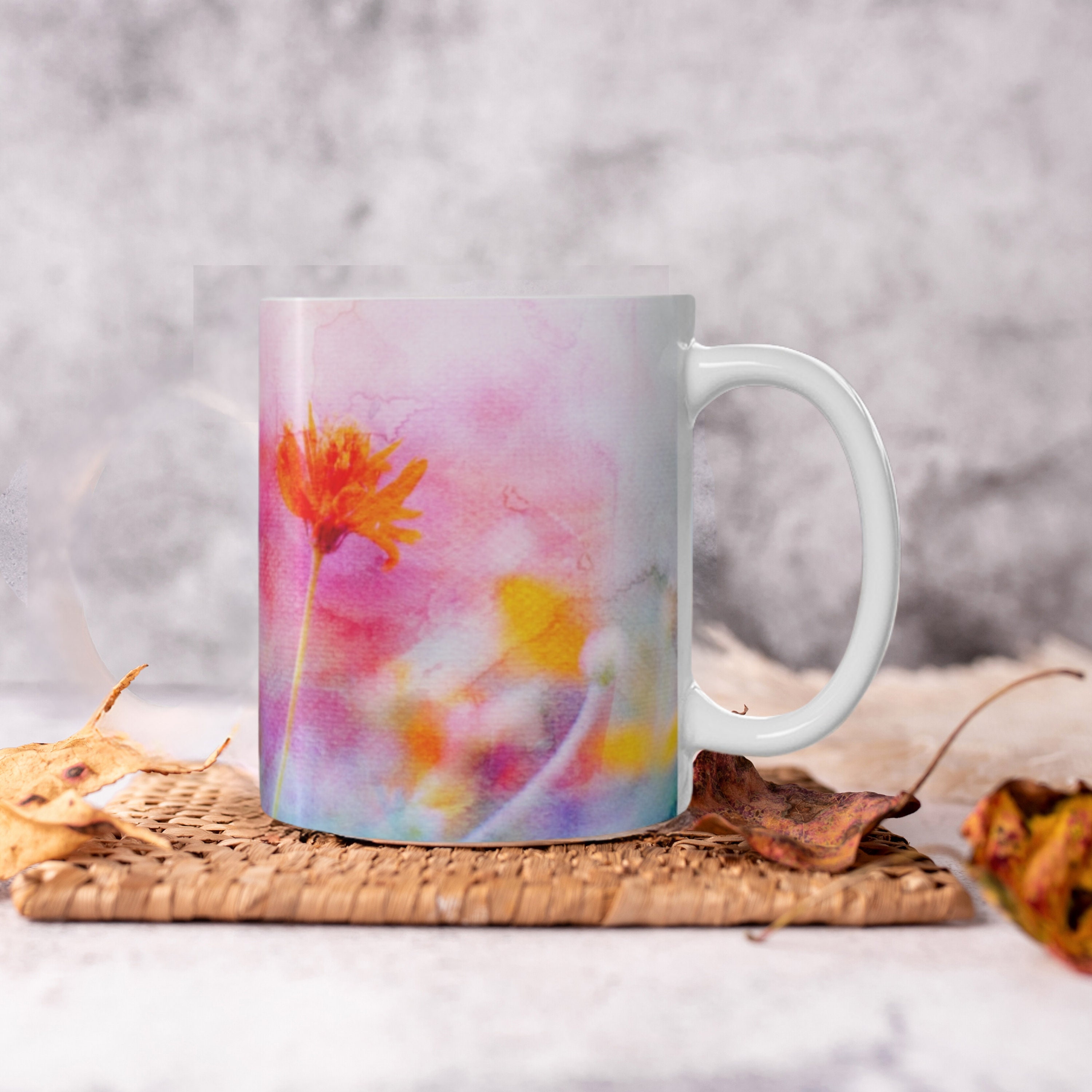 Abstract Flowers Mug, Flowers Mug, Spring Art Mug, Spring Lovers Mug ...