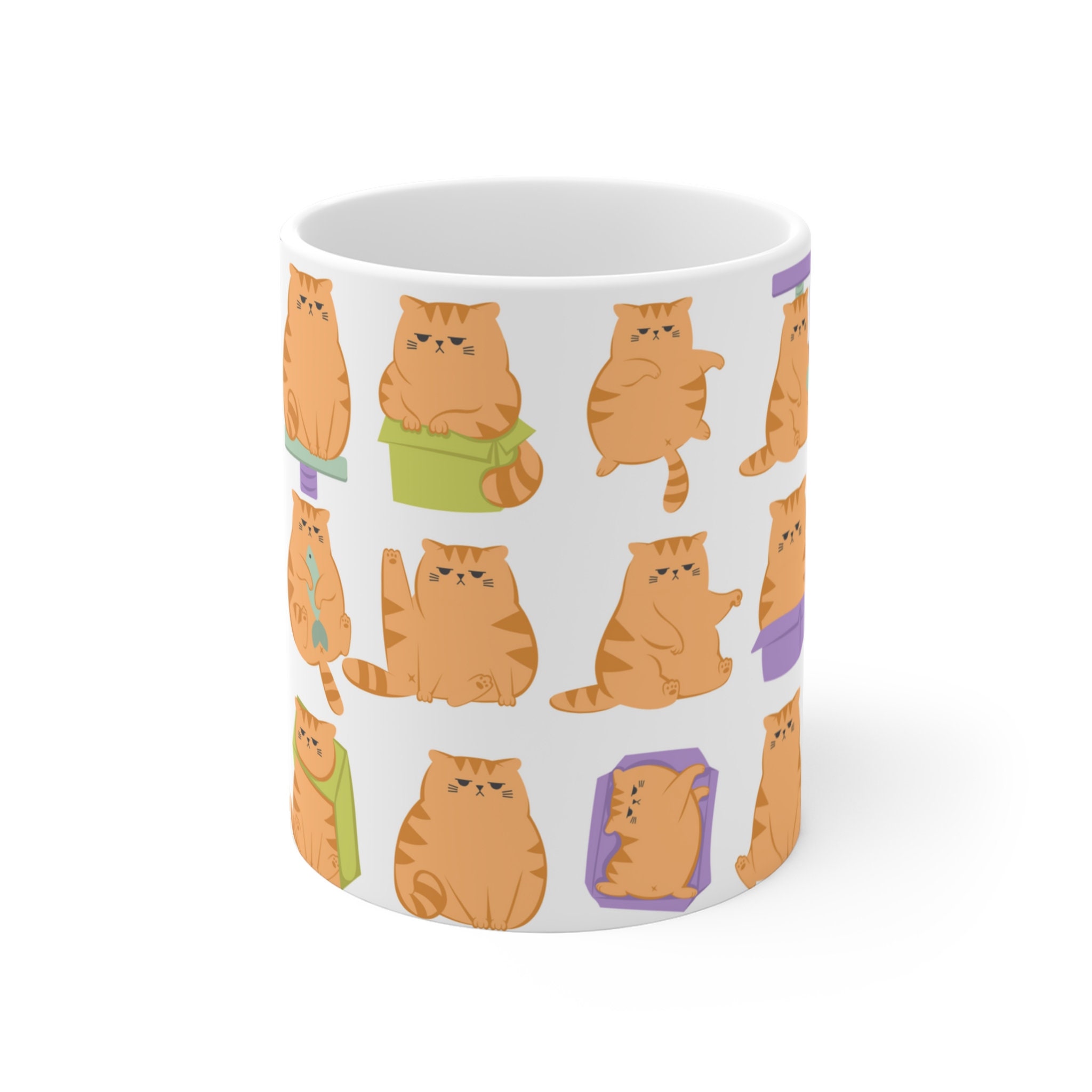 Orange Cat Mug, Lazy Cat Mug, Funny Cat Mug, Cat Lovers Mug, Office Mug ...