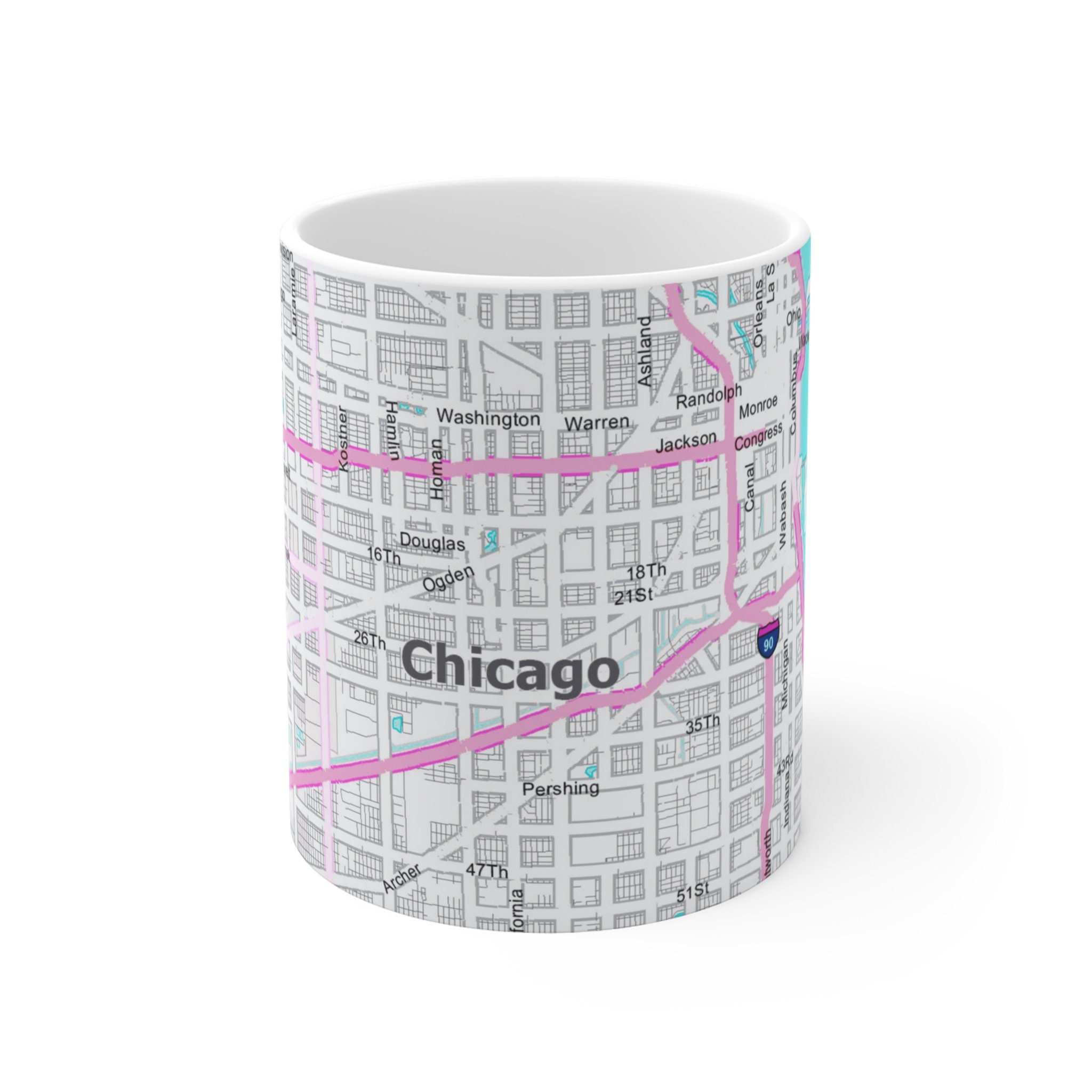 Chicago Map Coffee Mug, Maps, Chicago Lover, Travel Gift, Gift for a ...