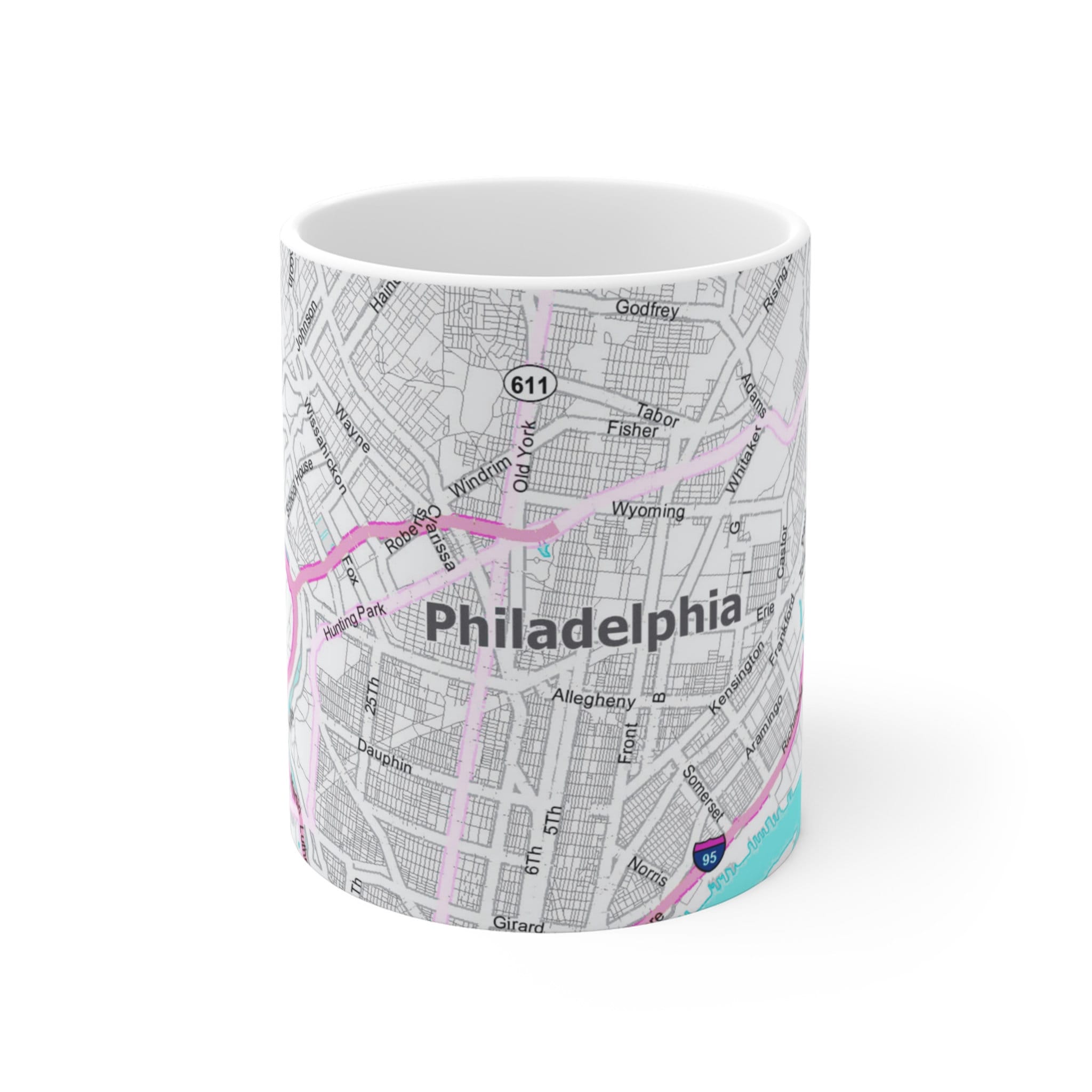 Philadelphia Map Coffee Mug, Maps, Philly Lover, Travel Gift, Gift for ...