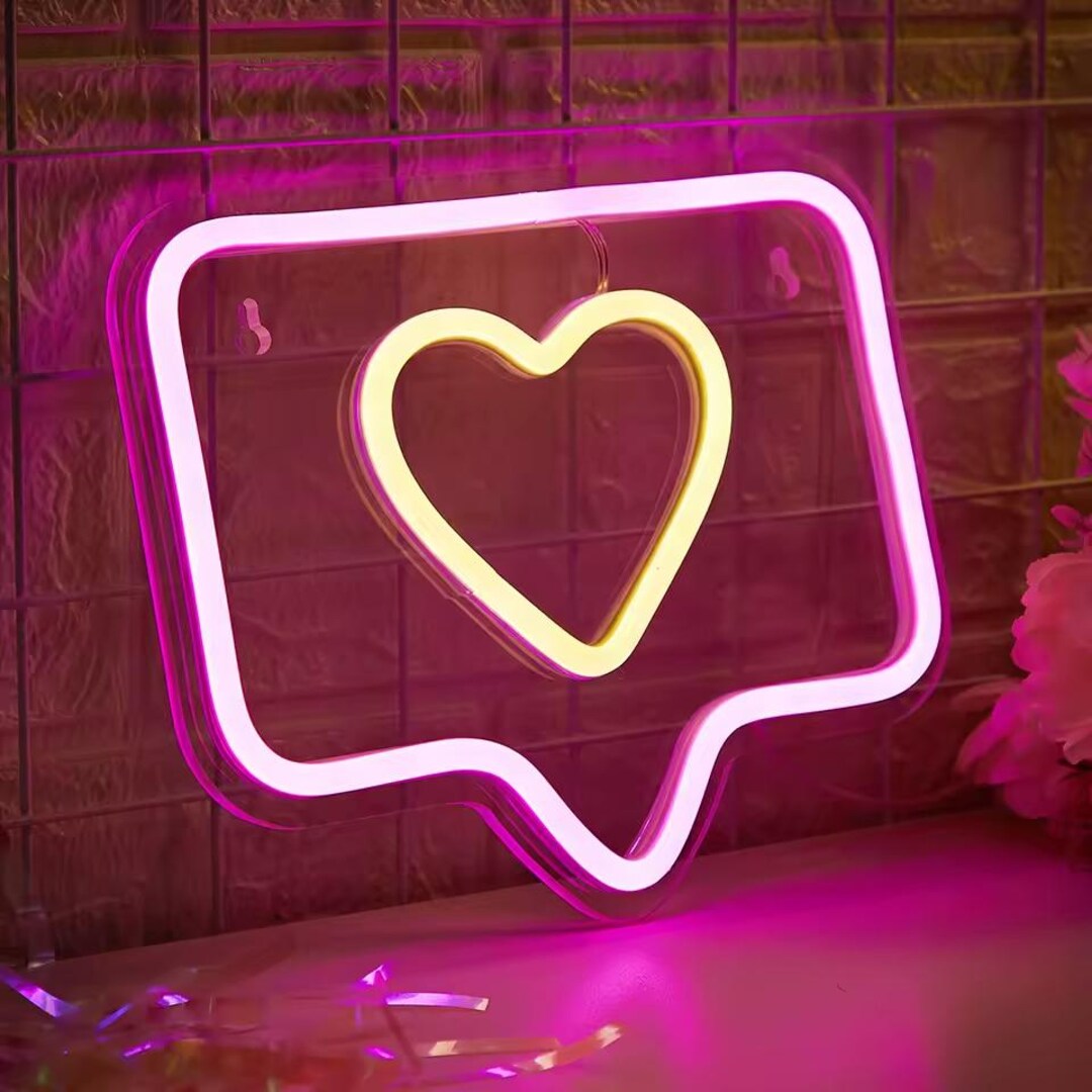 Glowing “heart Message” LED Sign – Perfect for Homes & Bedrooms - Etsy