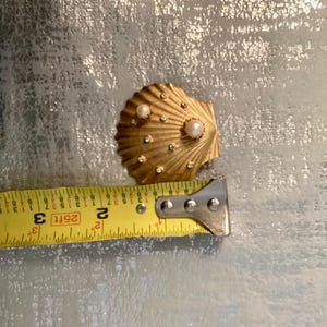 Clam Sea Shell With Pearls and Crystal Golden Vintage Capri French ...