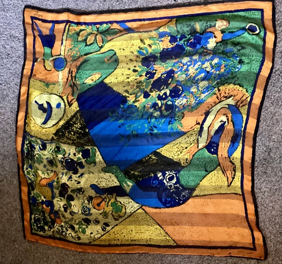 Patricia Paris Signed French Silk Vintage 33x34 inch … - Gem