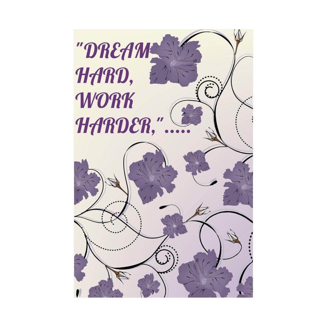 Satin Posters, Motivational Wall Art, Dream Hard Work Harder ...