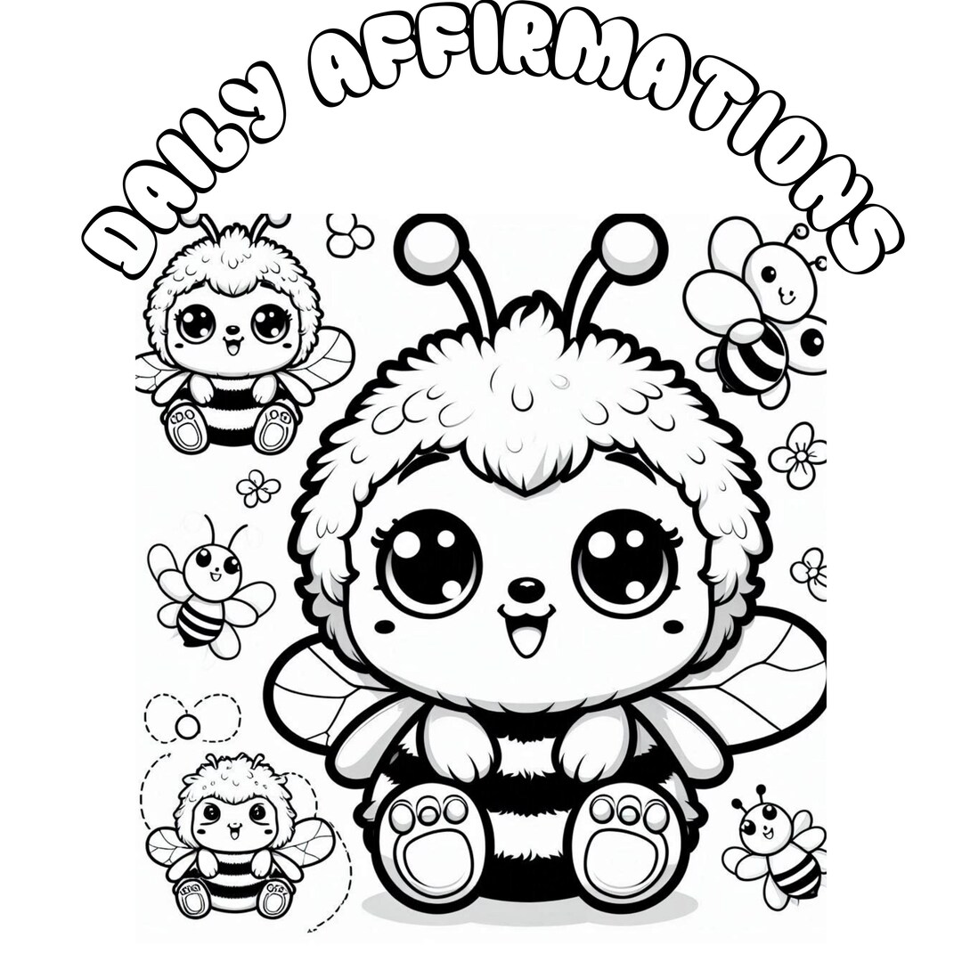 Coloring Book With Daily Affirmations I Am Kind, I Am Loved, I Am Brave ...