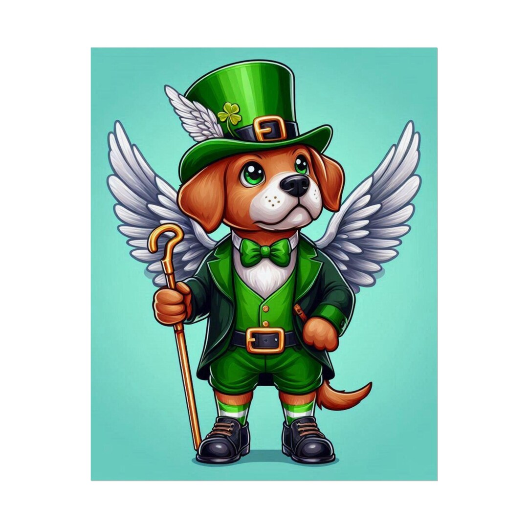 Rolled Posters, Leprechaun Angel Poster Print, St. Patrick's Day Decor ...