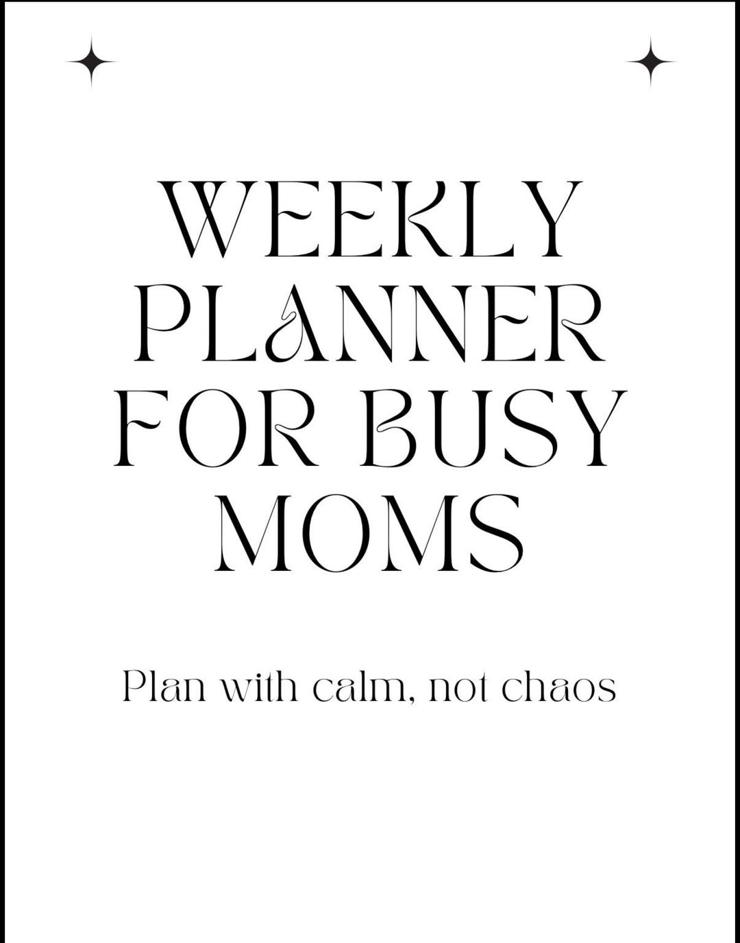 Minimalist Weekly Planner for Busy Moms | Editable Canva Template ...