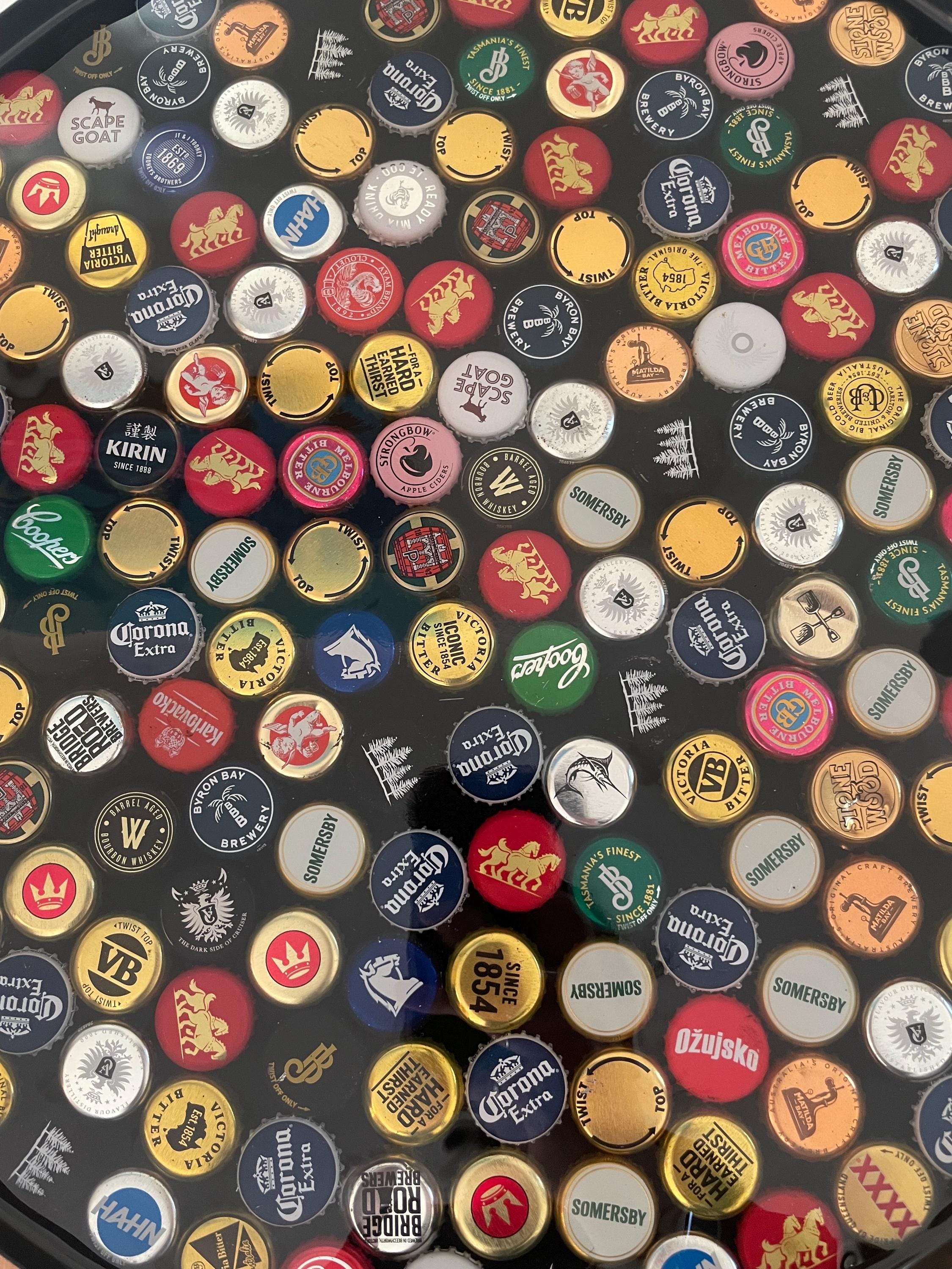 Custom Resin Beer Bottle Cap Table - Etsy