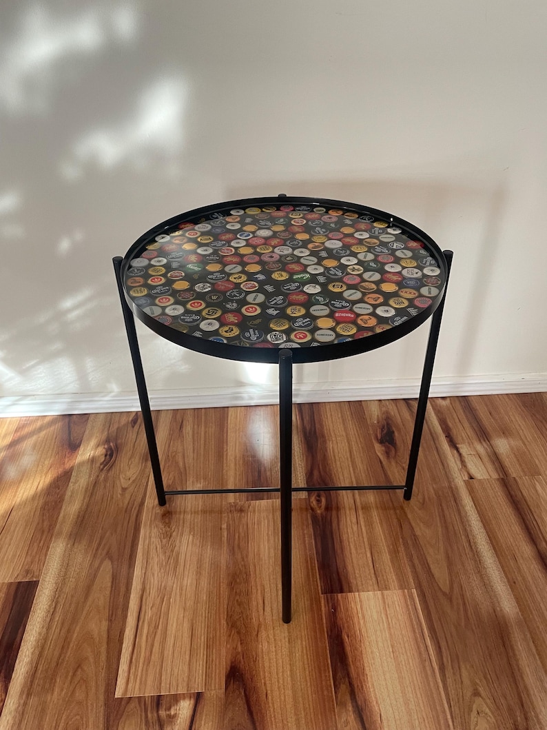Custom Resin Beer Bottle Cap Table - Etsy