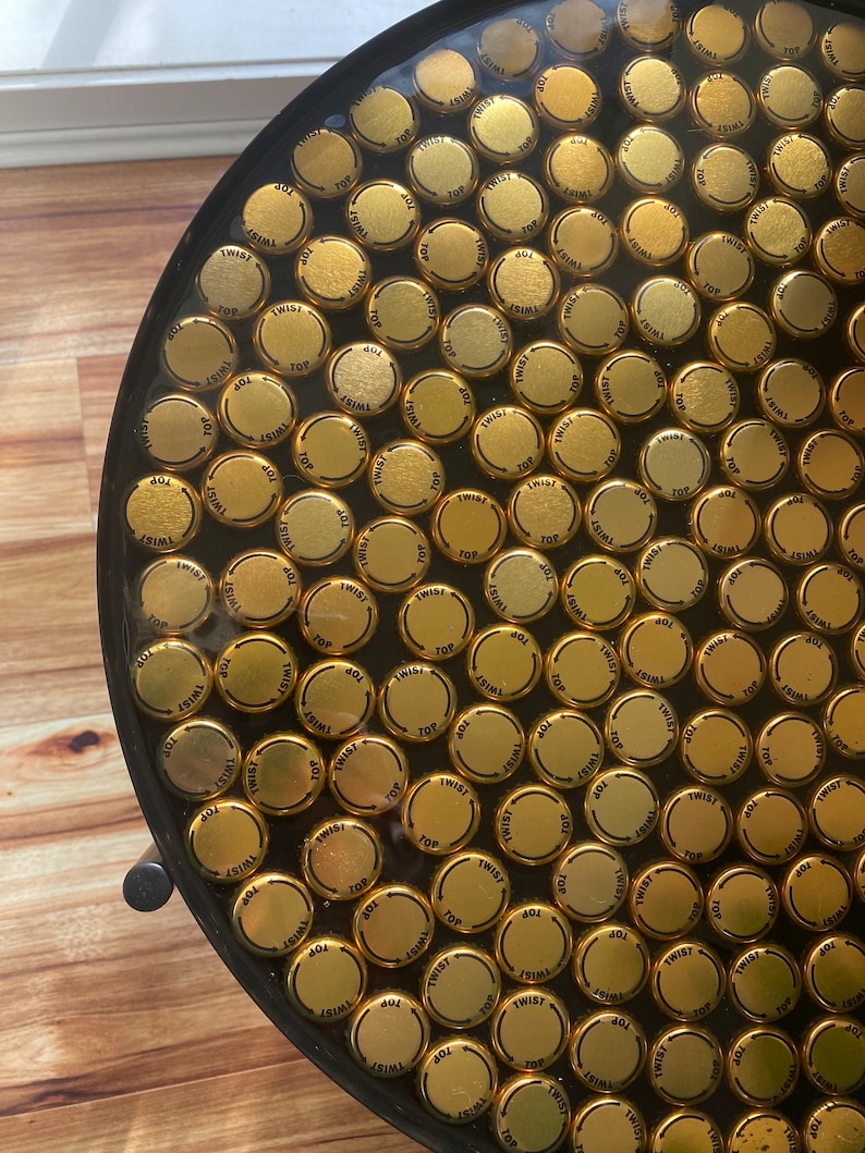 Custom Resin Beer Bottle Cap Table - Etsy