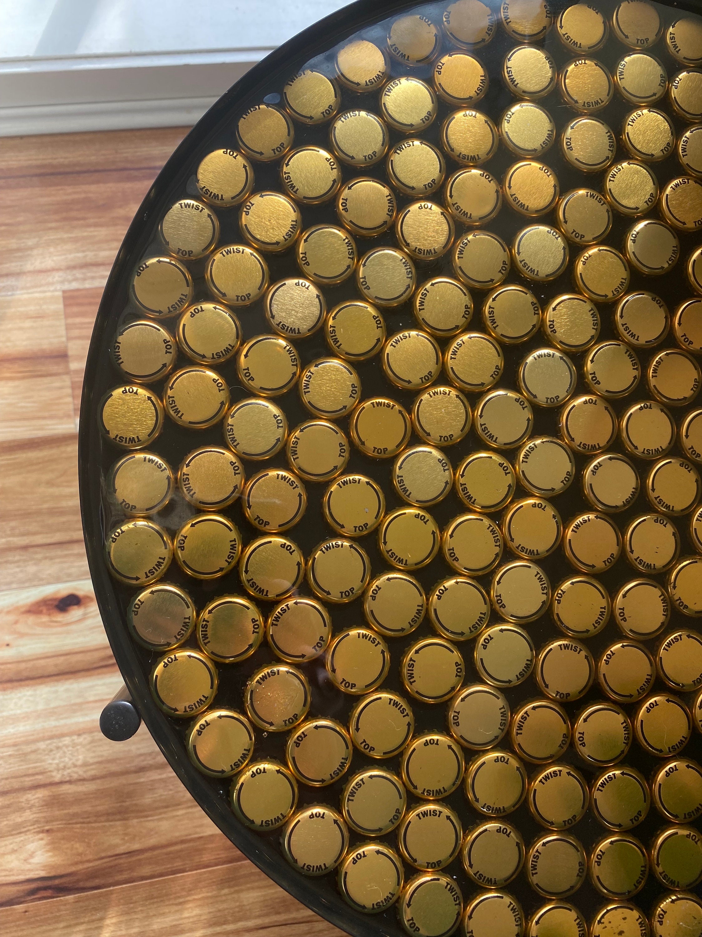 Custom Resin Beer Bottle Cap Table - Etsy
