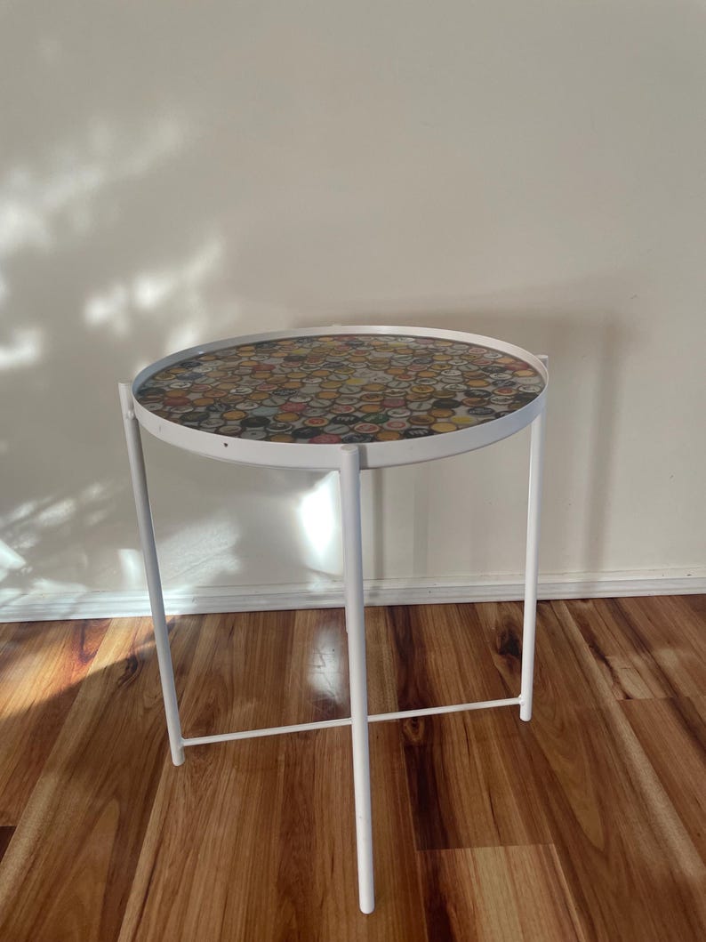 Custom Resin Beer Bottle Cap Table - Etsy