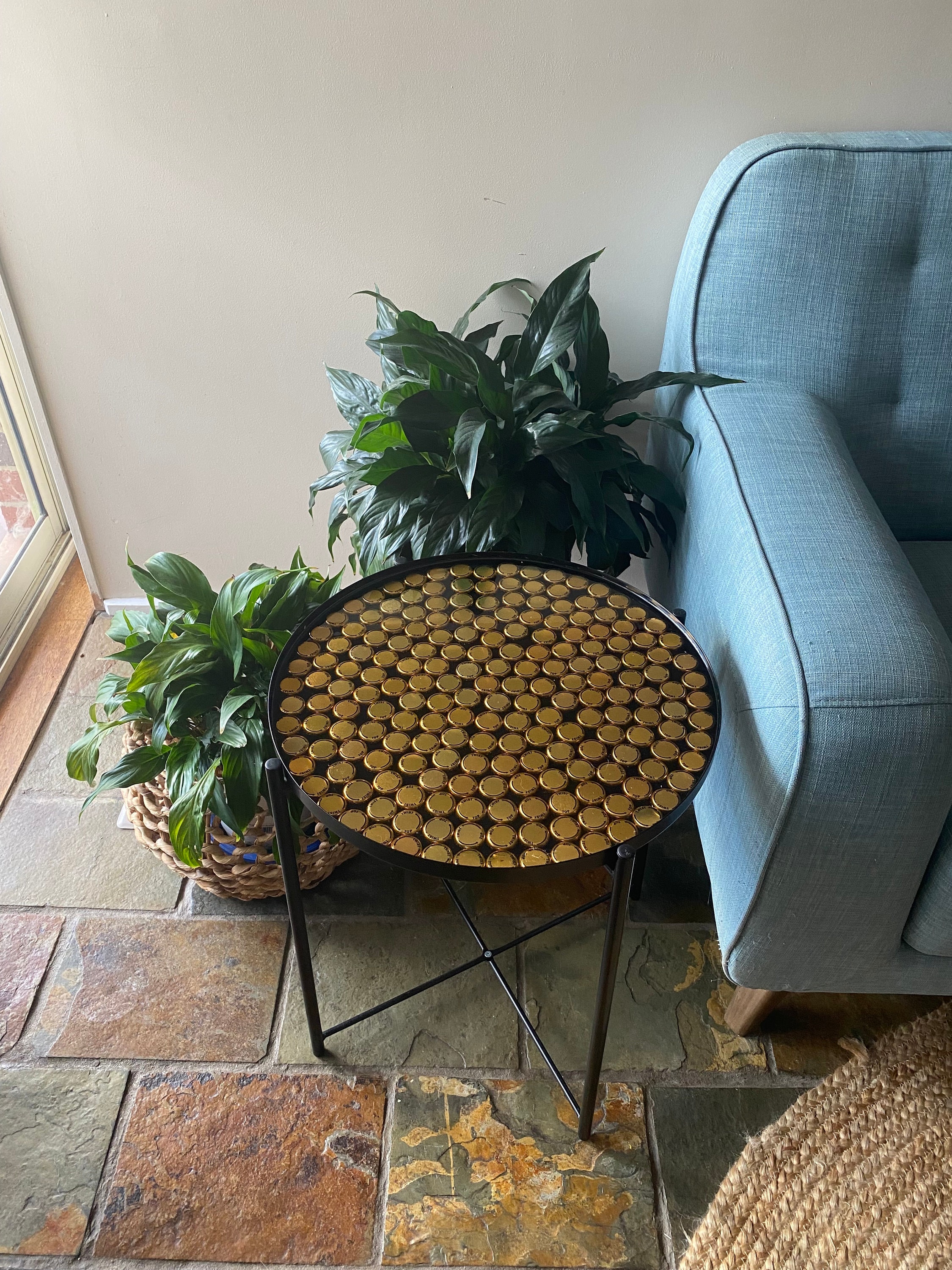 Custom Resin Beer Bottle Cap Table - Etsy