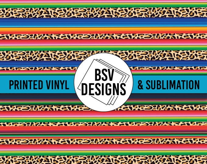 12 X 17 Serape Cheetah Floral HTV Small Flowers Mexico Zarape Printed ...