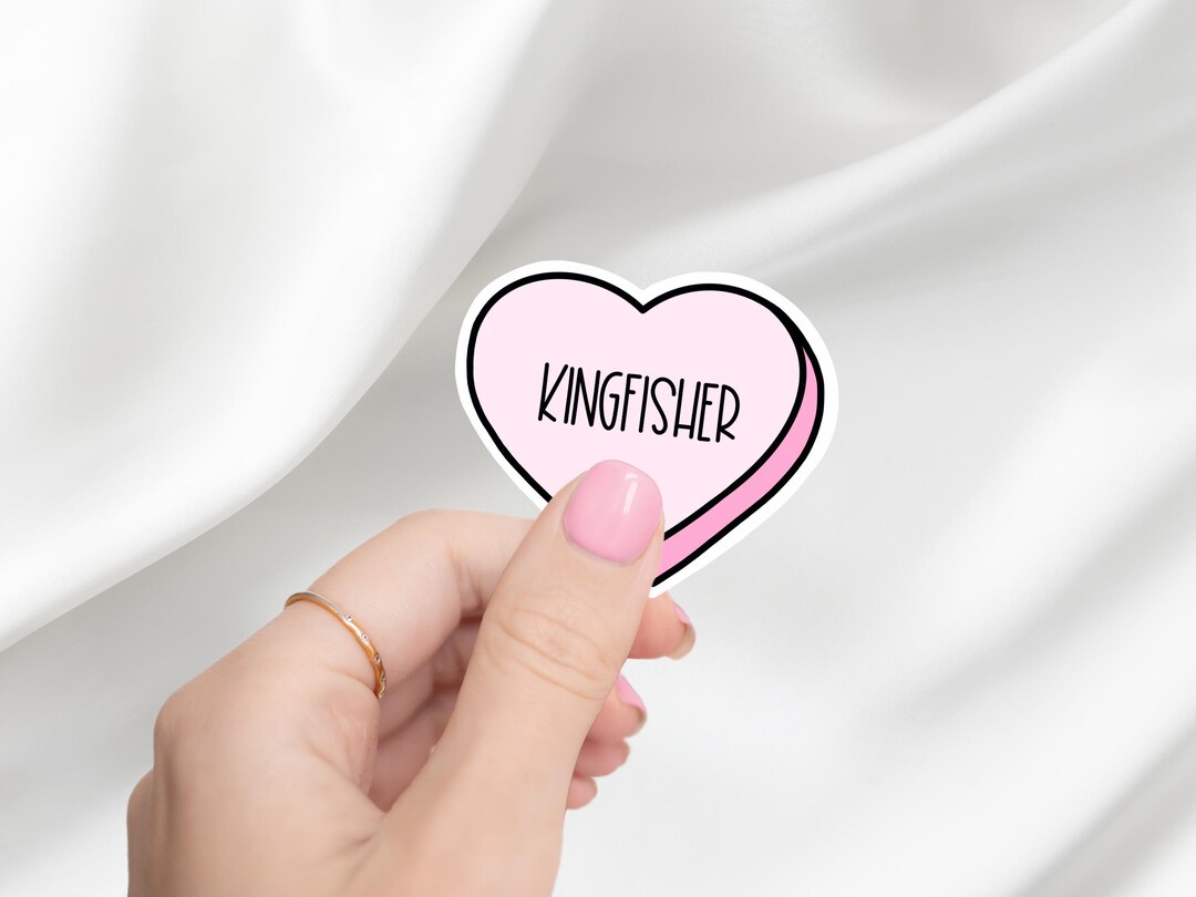 Kingfisher Candy Heart Sticker | Bookstagram | Quicksilver Merch ...
