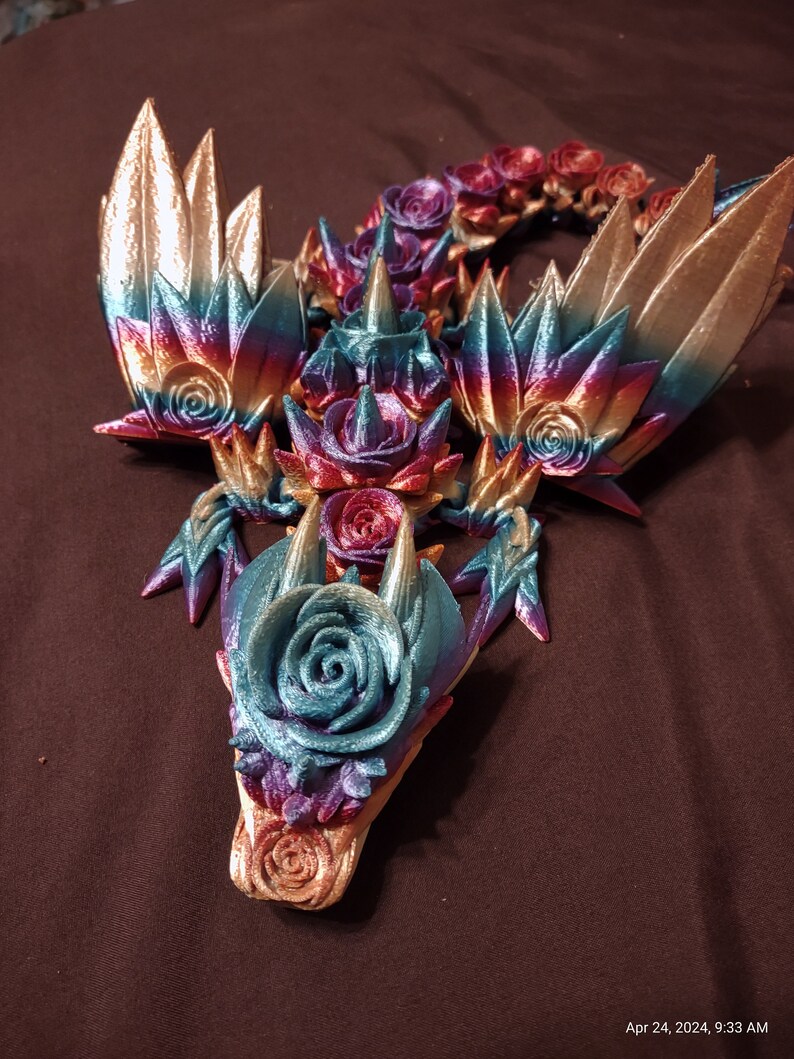 3d Printed Rose Dragon Fidget Toy - Etsy
