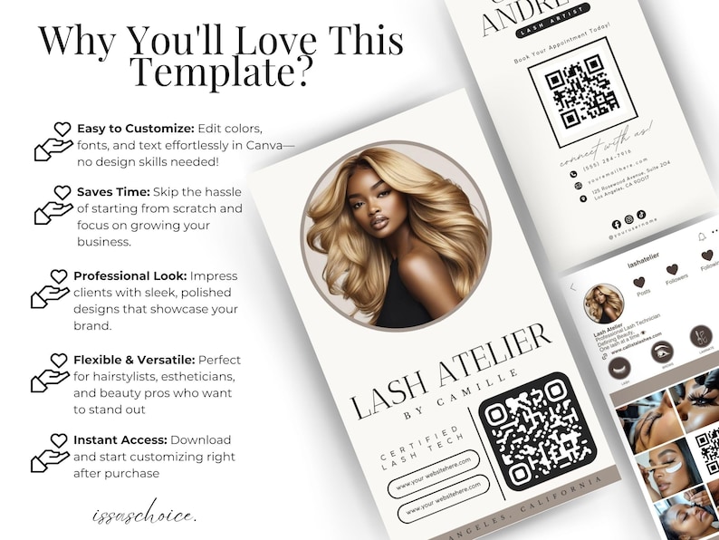 Business Card QR Code Scan to Book Lash Tech Instagram Business Card ...