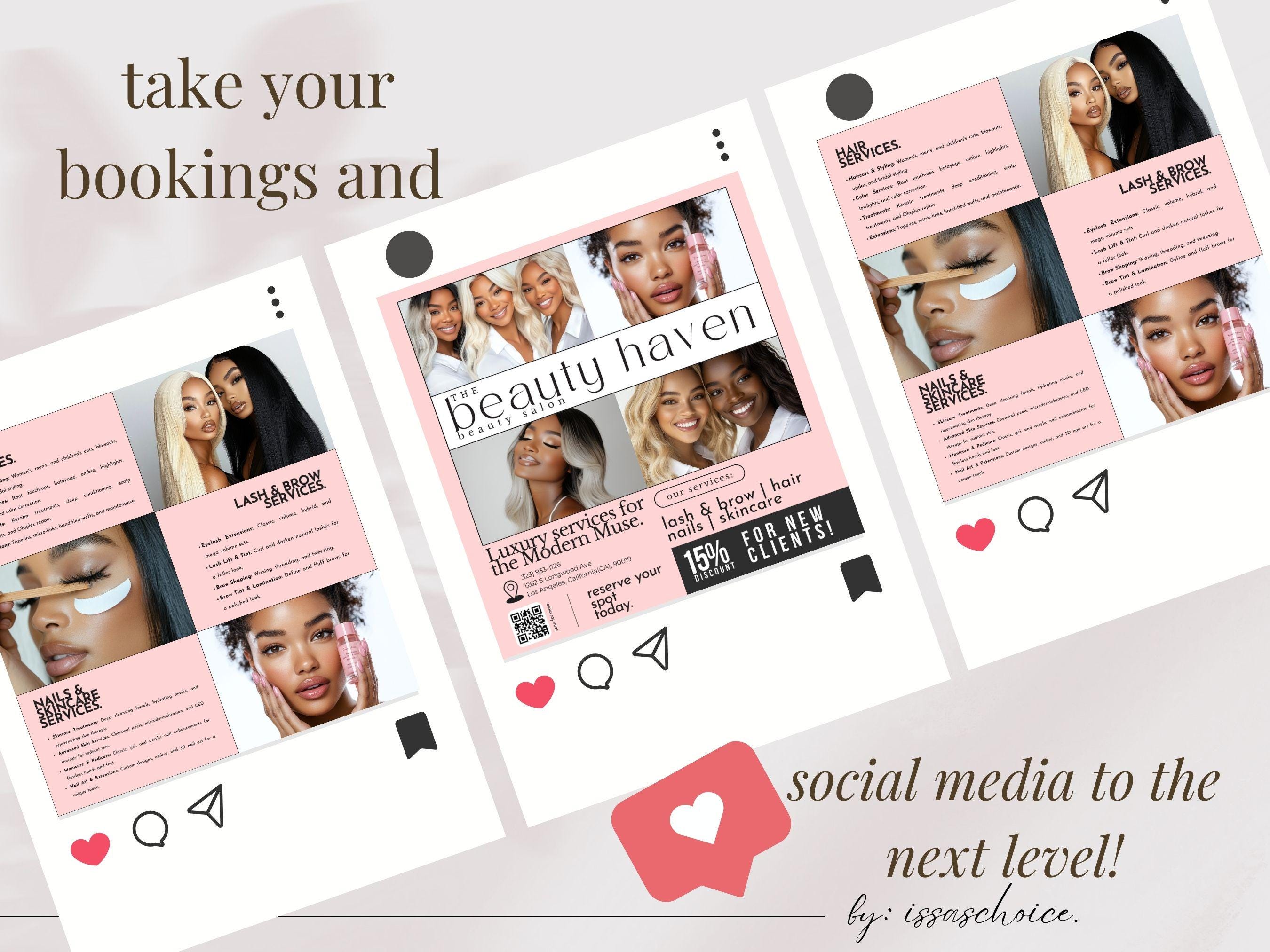 Beauty Salon Marketing Flyer Design Template Hairstylist Nail Spa ...