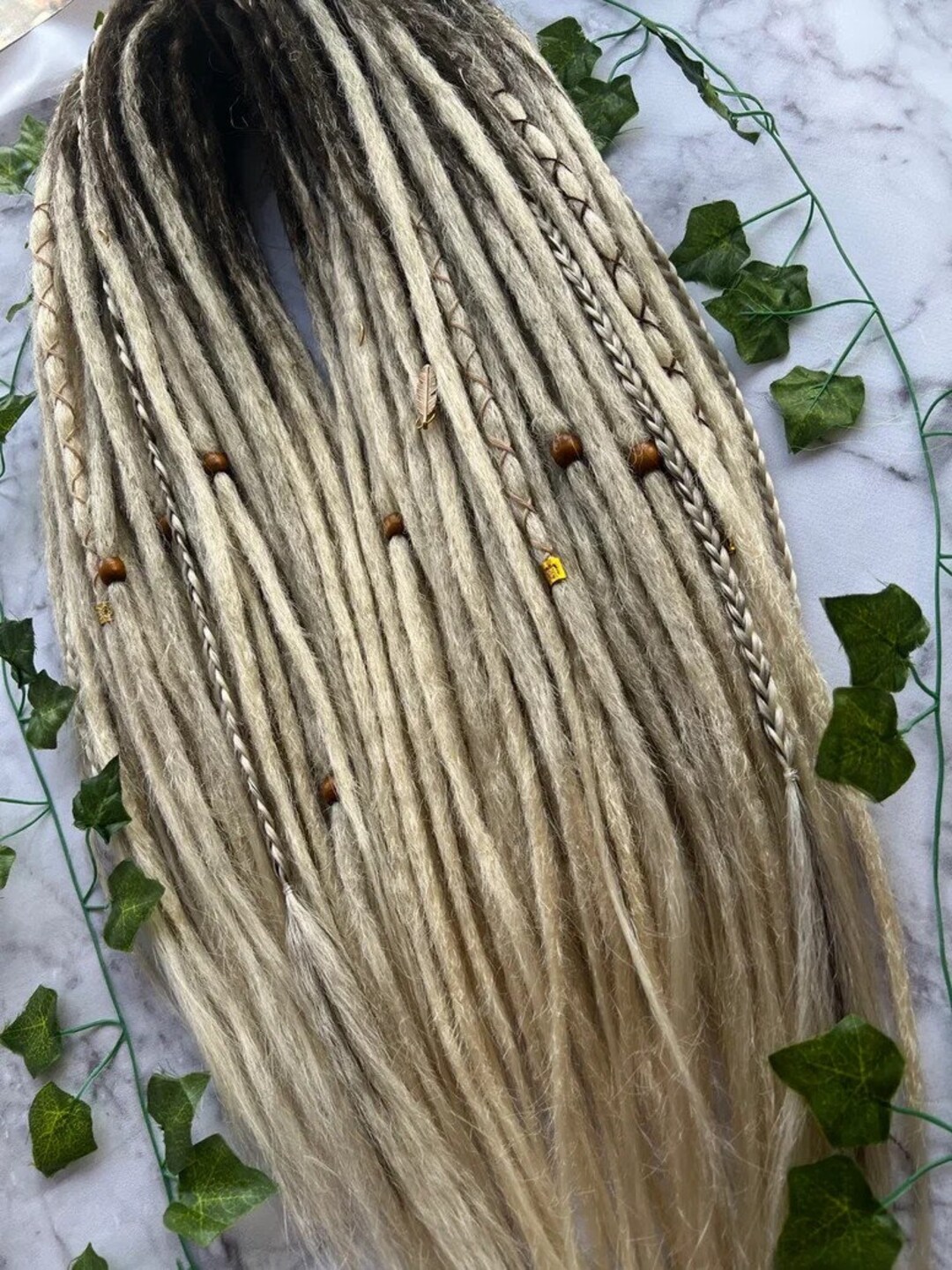 Set Natural Ombre Synthetic Dreadlocks Double Ended or Single Ended ...