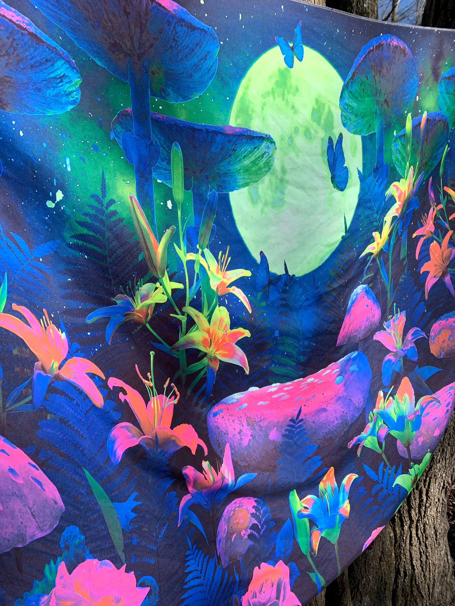 Twilight Forest - Trippy Blacklight Tapestry - Hippie Festival Gear - Etsy