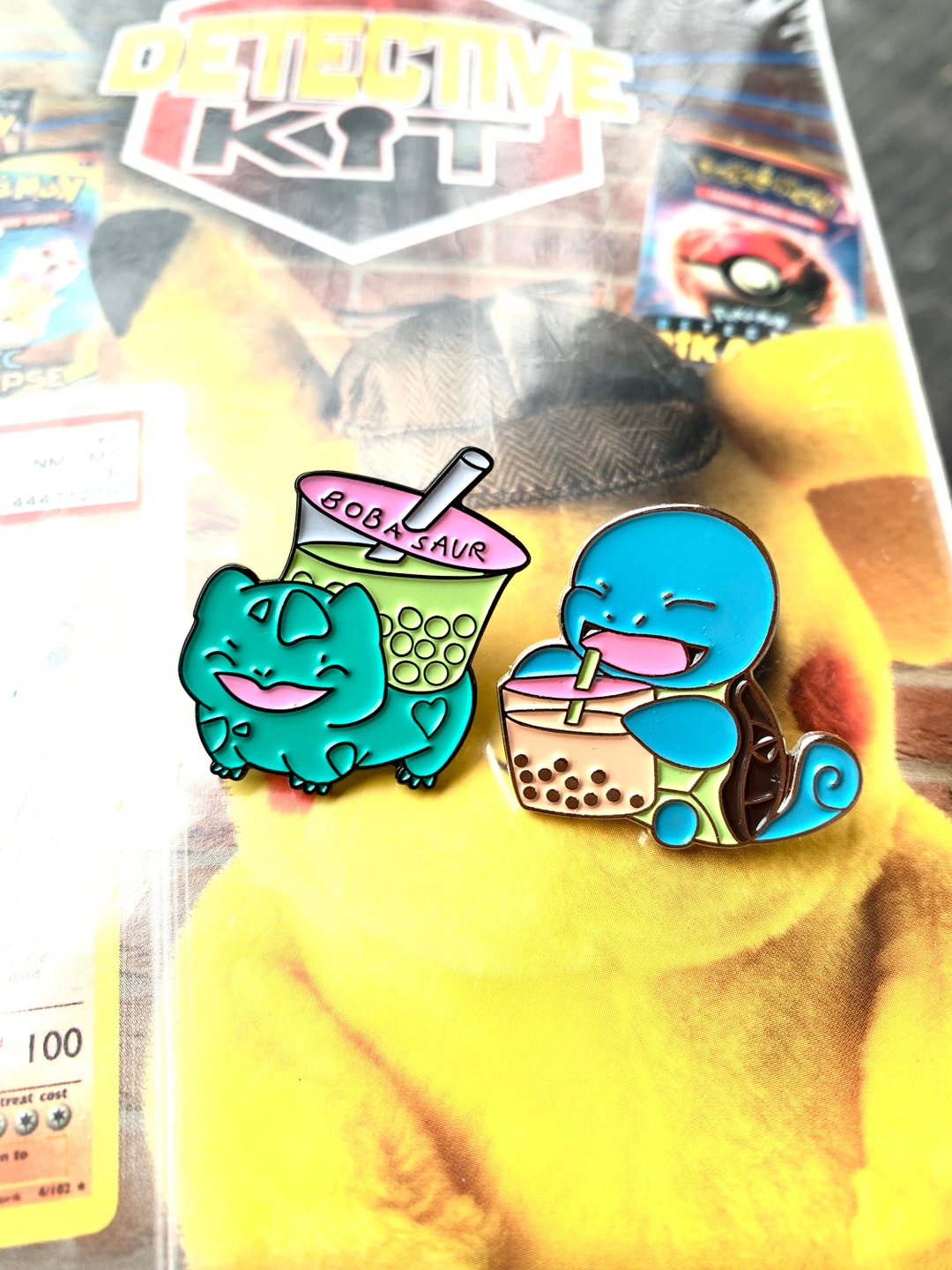 Boba Bulbasaur / Squirtle Hat Pins - Pokemon Kawaii Cute Pins - Etsy