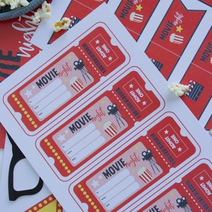Family Movie Night, Red and Yellow, Printable for Party, Friends - Etsy ...