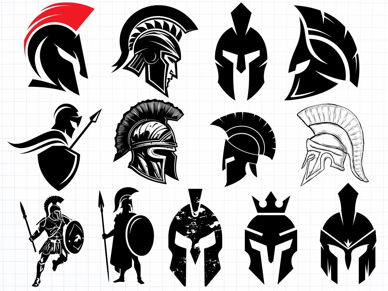 Spartan Svg Bundle, Spartan Vector, Spartan Helmet Svg, Warrior Svg ...