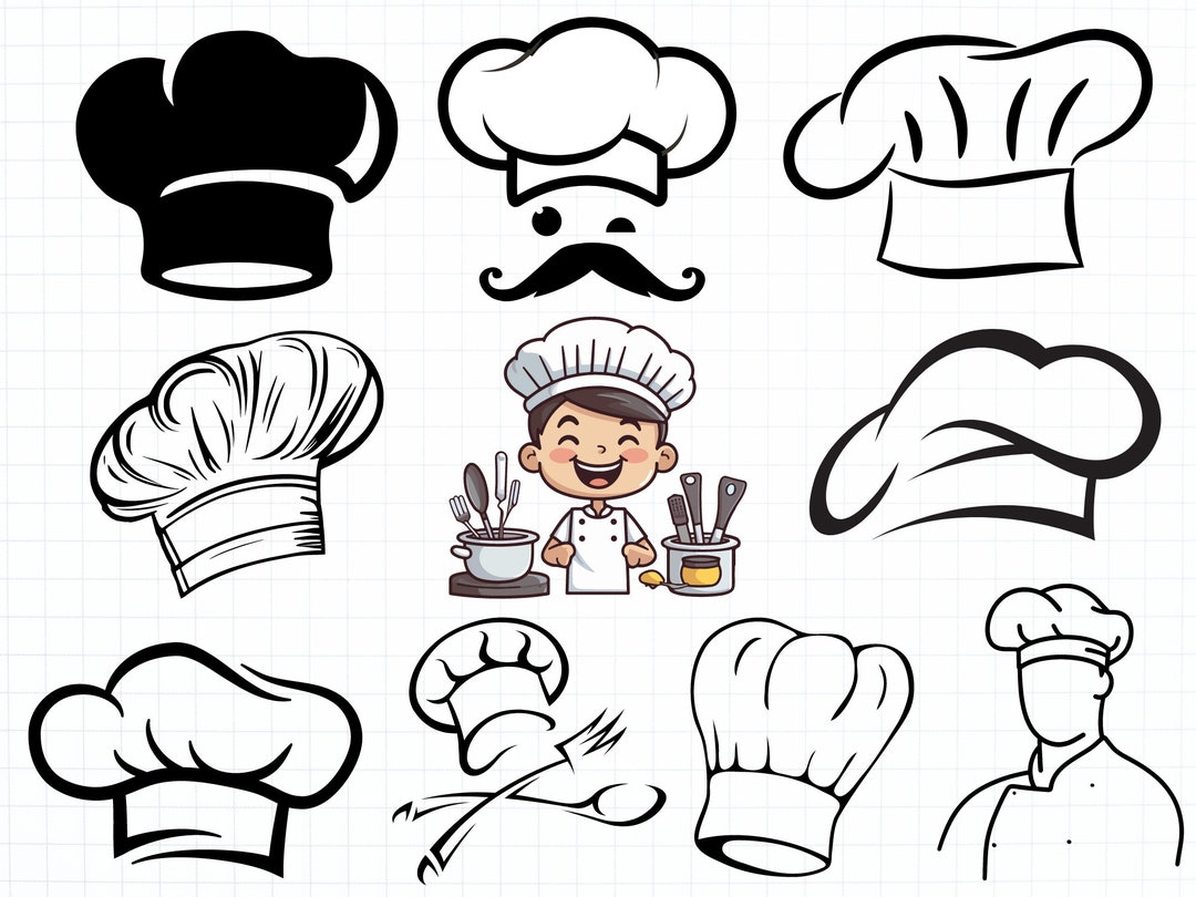Chef Hat Svg Bundle, Chef Hat Clipart, Chef Hat Vector, Chef Hat ...