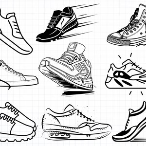 Sneaker Svg, Fashion Svg, Running Shoes Svg, Boots Svg Png, Sneakers ...