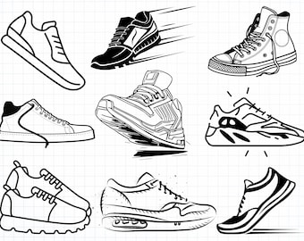 Sneaker Svg, Fashion Svg, Running Shoes Svg, Boots Svg Png, Sneakers ...