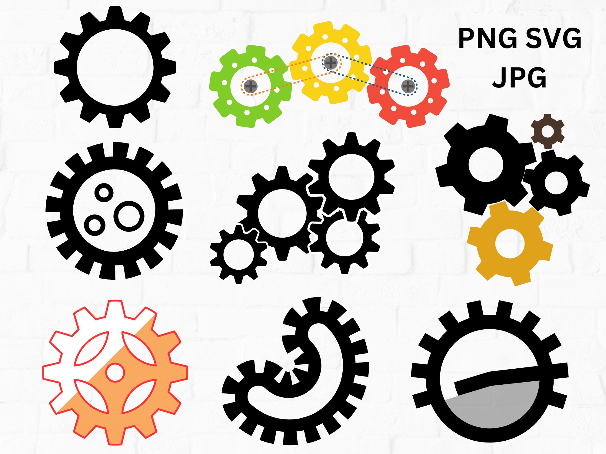 Gears SVG Bundle | Cogs and Gears Svg | Gears PNG | Gears Clipart ...