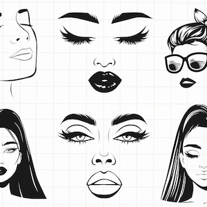 Beauty Face Svg\ Woman Beauty Human Happy Face Svg\ Glamour Lady Svg ...