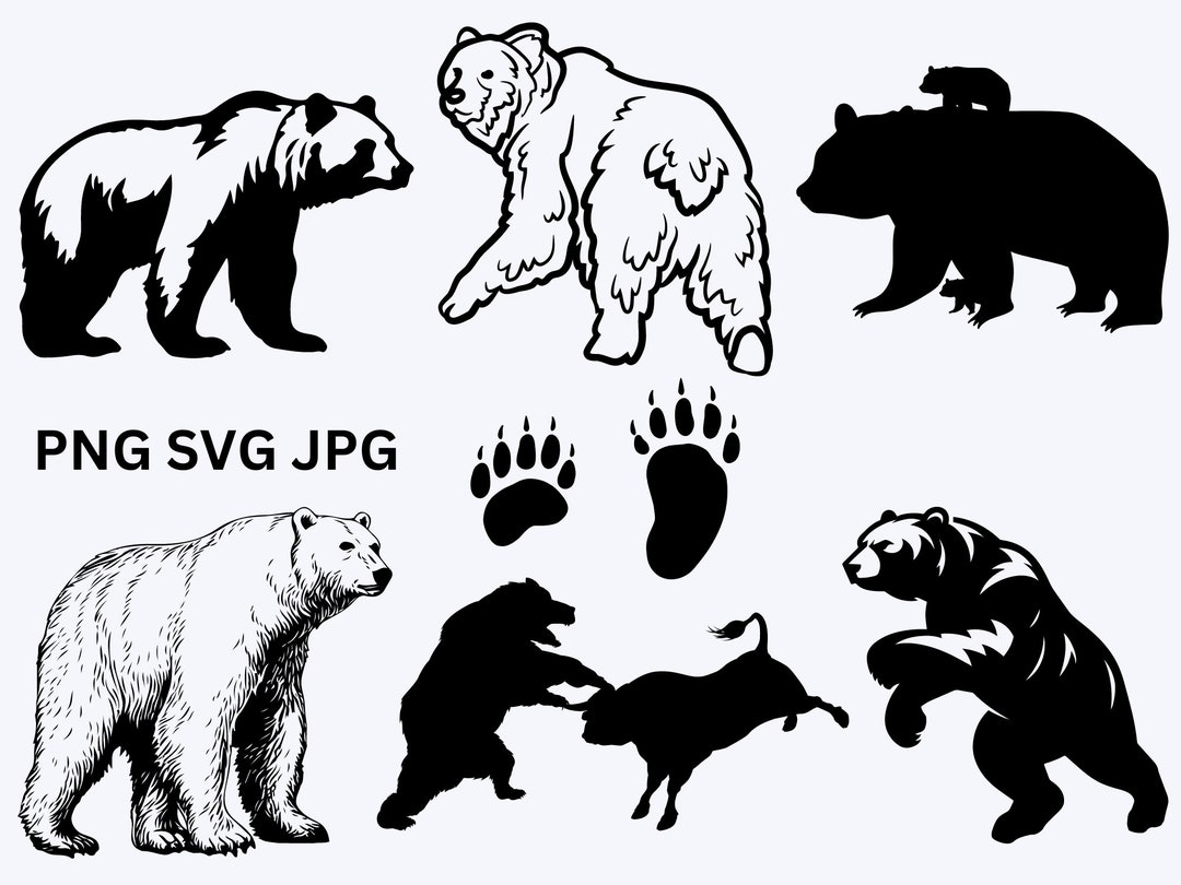 Bear SVG Bundle, Bear Silhouette SVG, Papa Bear Svg, Mama Bear Svg ...