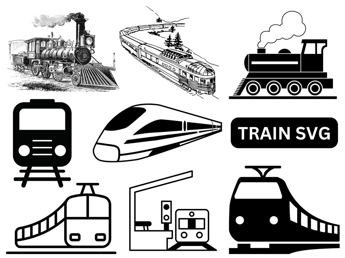 Train SVG Bundle,train Clipart Train Silhouette, Train Vector, Train ...