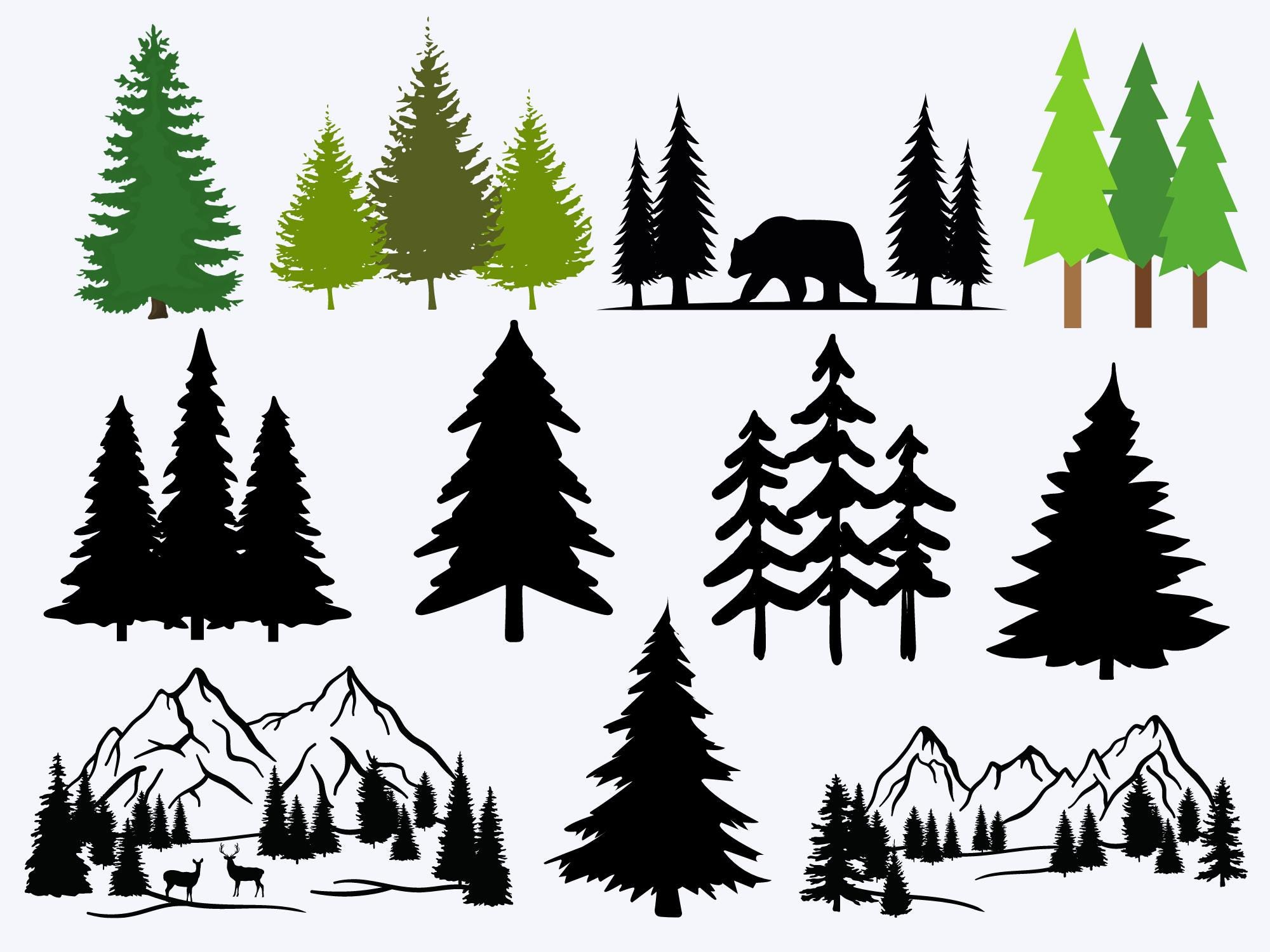 Tree SVG Bundle, Tree Silhouette Svg, Tree SVG, Trees Svg,forest Svg ...