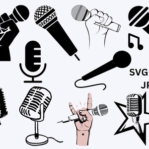 Microphone SVG, Music Svg, Microphone Clipart, Sound Svg, Mic Vector ...