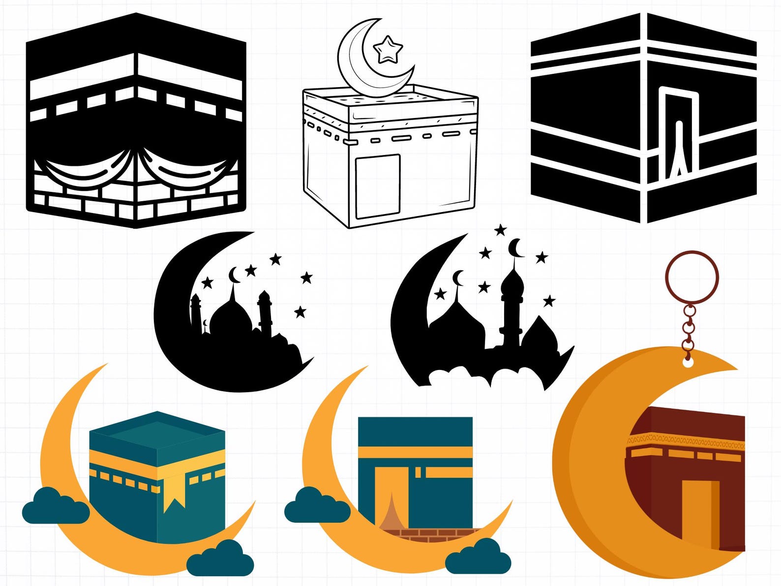 Kaaba Svg, Mecca Svg, Islamic Svg, Kaba Cutting Image, Masjid Al-haram ...