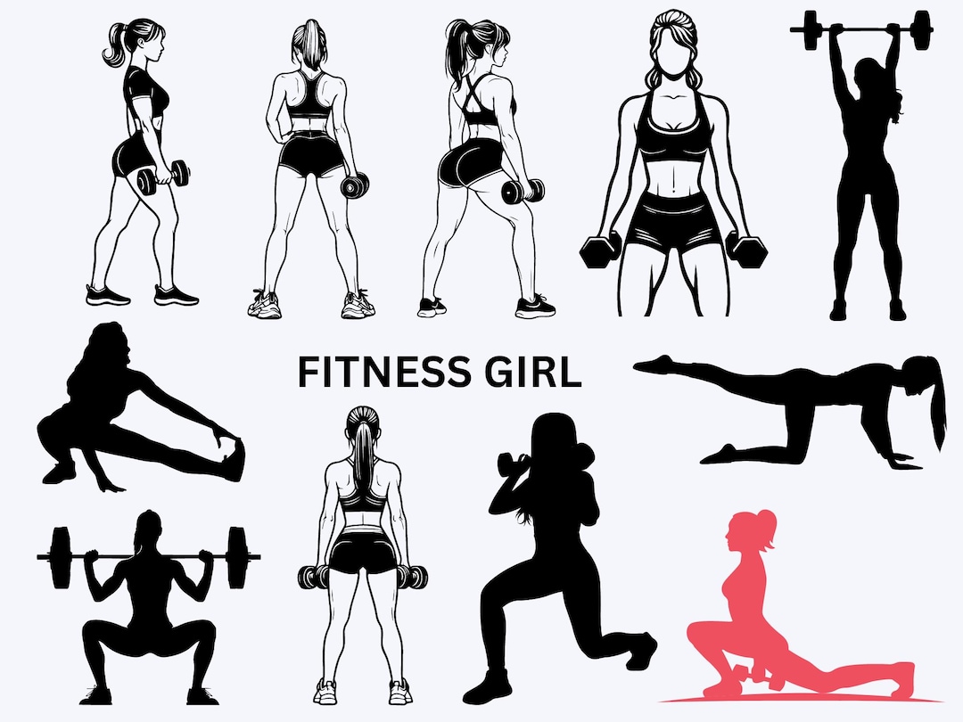 Fitness Girl Svg ,black Woman Svg ,fitness Girls Bundle, Gym, Fitness ...